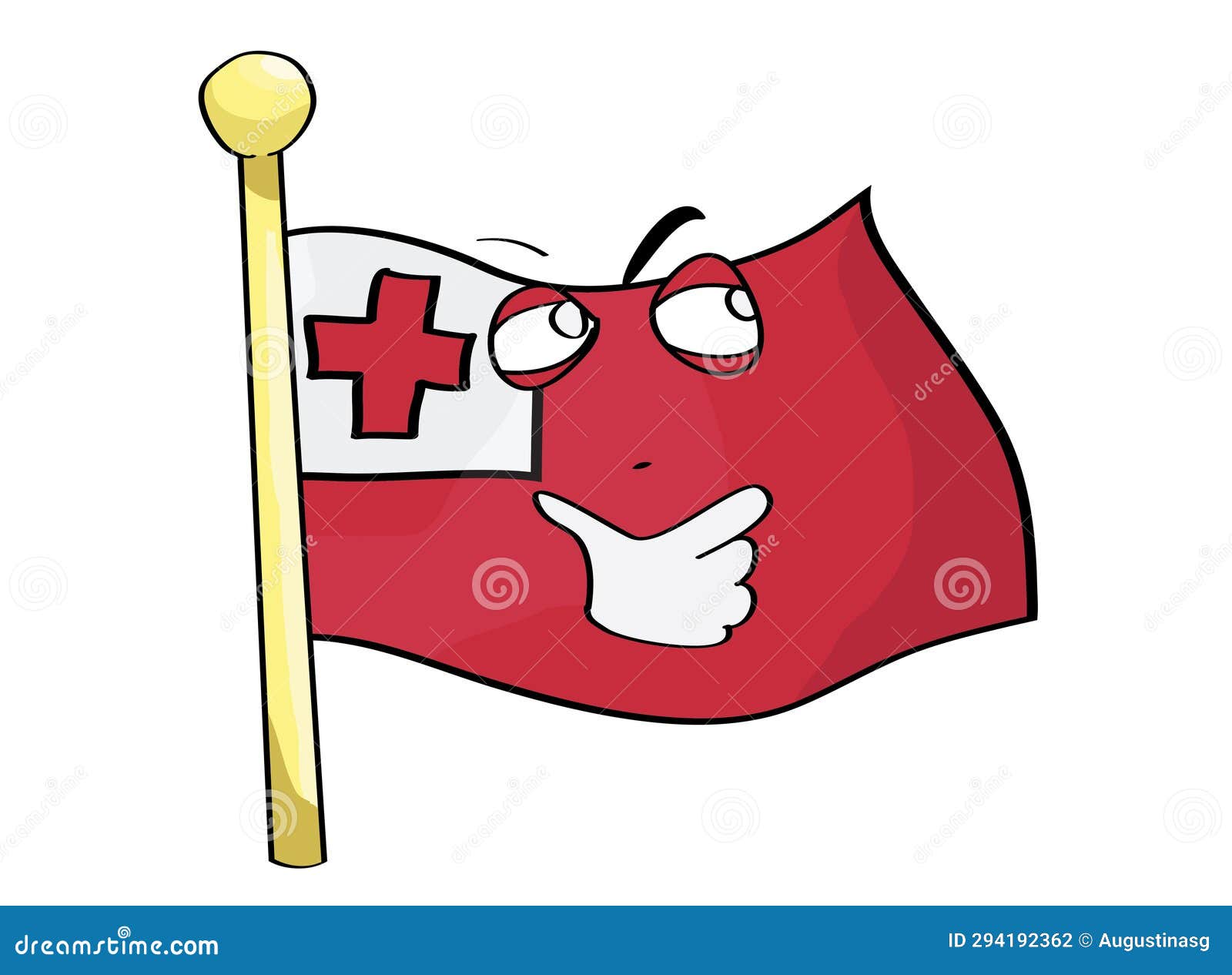 Map Illustration Of Tonga With The Flag. Cartographic Illustration Of ...
