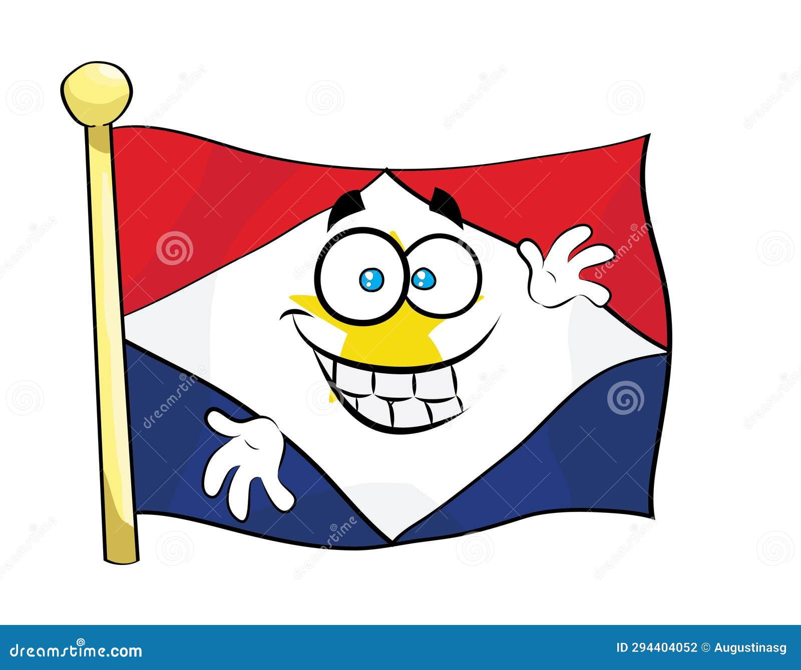 Happy Cartoon Illustration Of Saba Flag | CartoonDealer.com #294404052