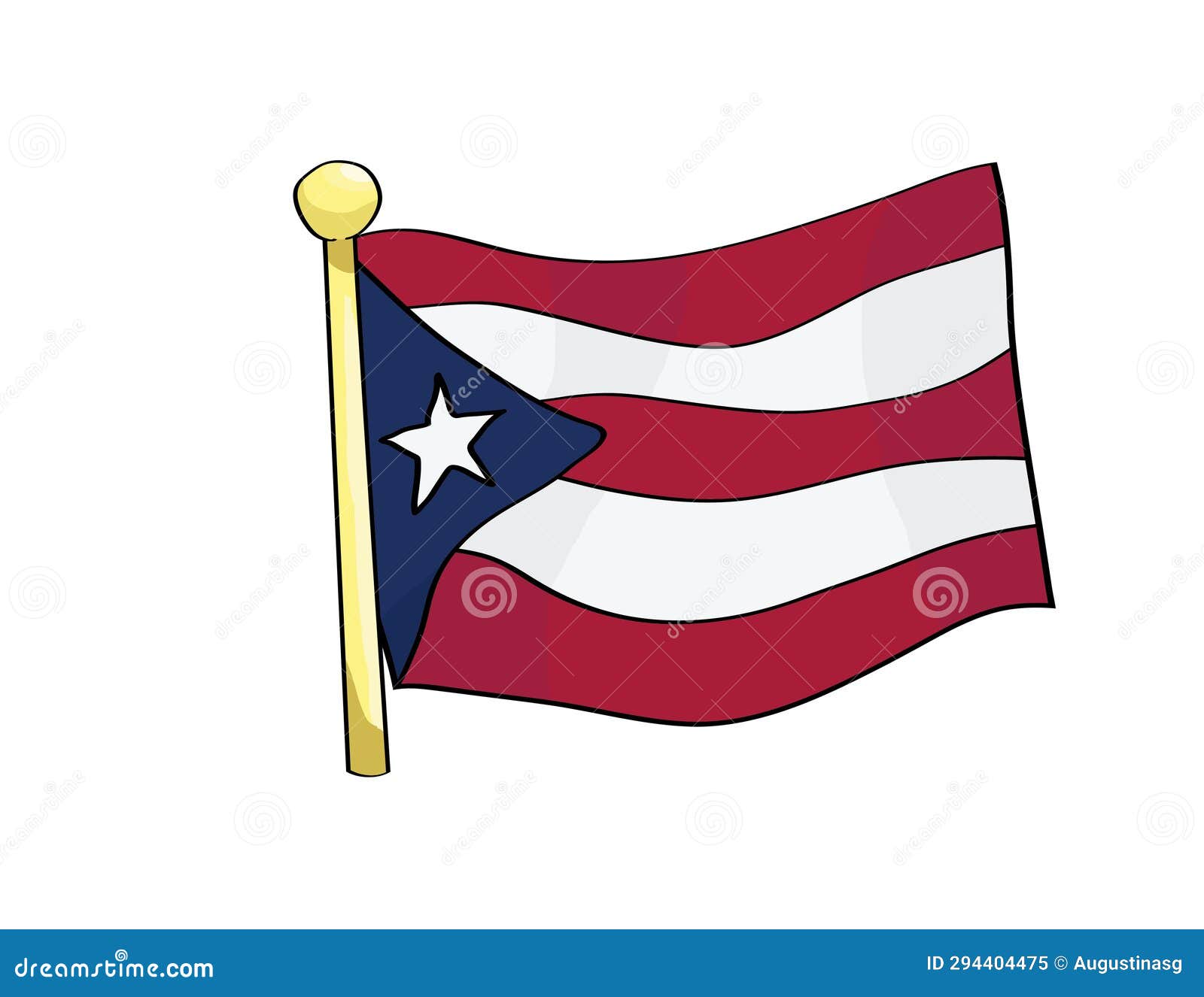 Cartoon Illustration of Puerto Rico Flag Stock Illustration ...