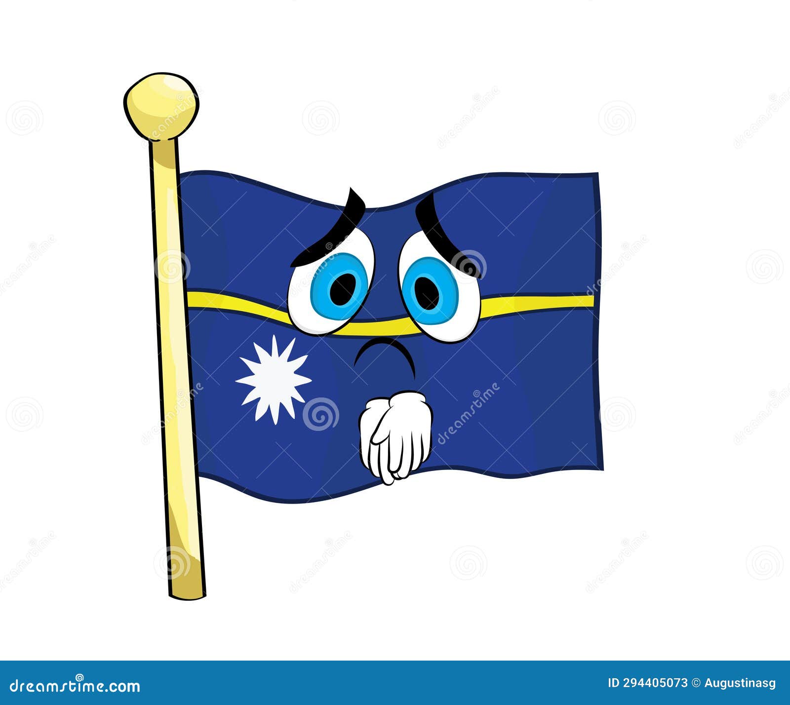 Sad Cartoon Illustration Of Nauru Flag | CartoonDealer.com #294405073