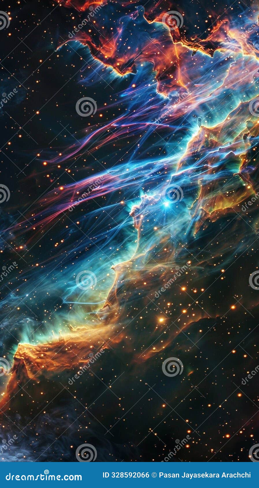 Veil Nebula Reveals Delicate Gas Filaments Stock Photo | CartoonDealer ...