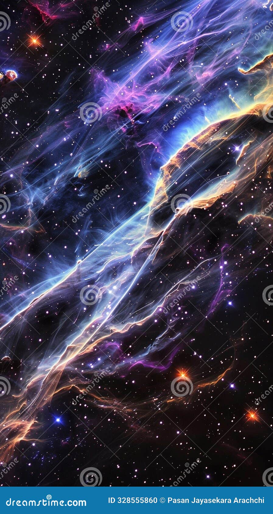 Veil Nebula Reveals Delicate Gas Filaments Stock Photo | CartoonDealer ...