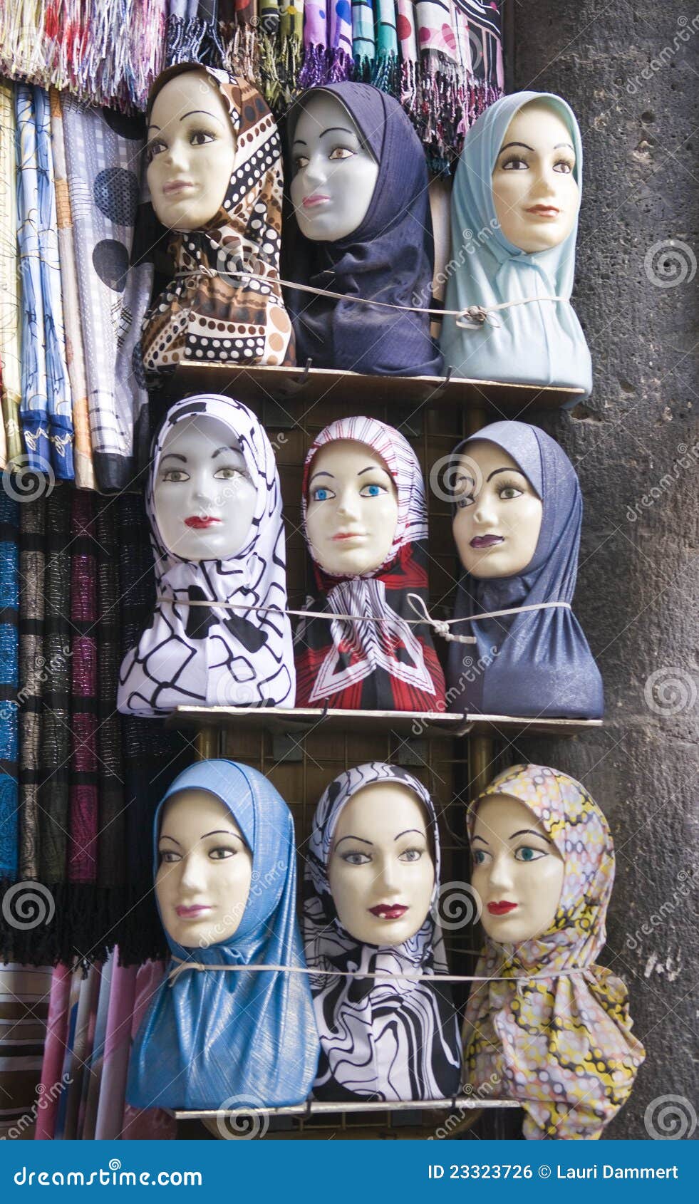A veil shop in Damascus stock photo. Image of islam, syria - 23323726