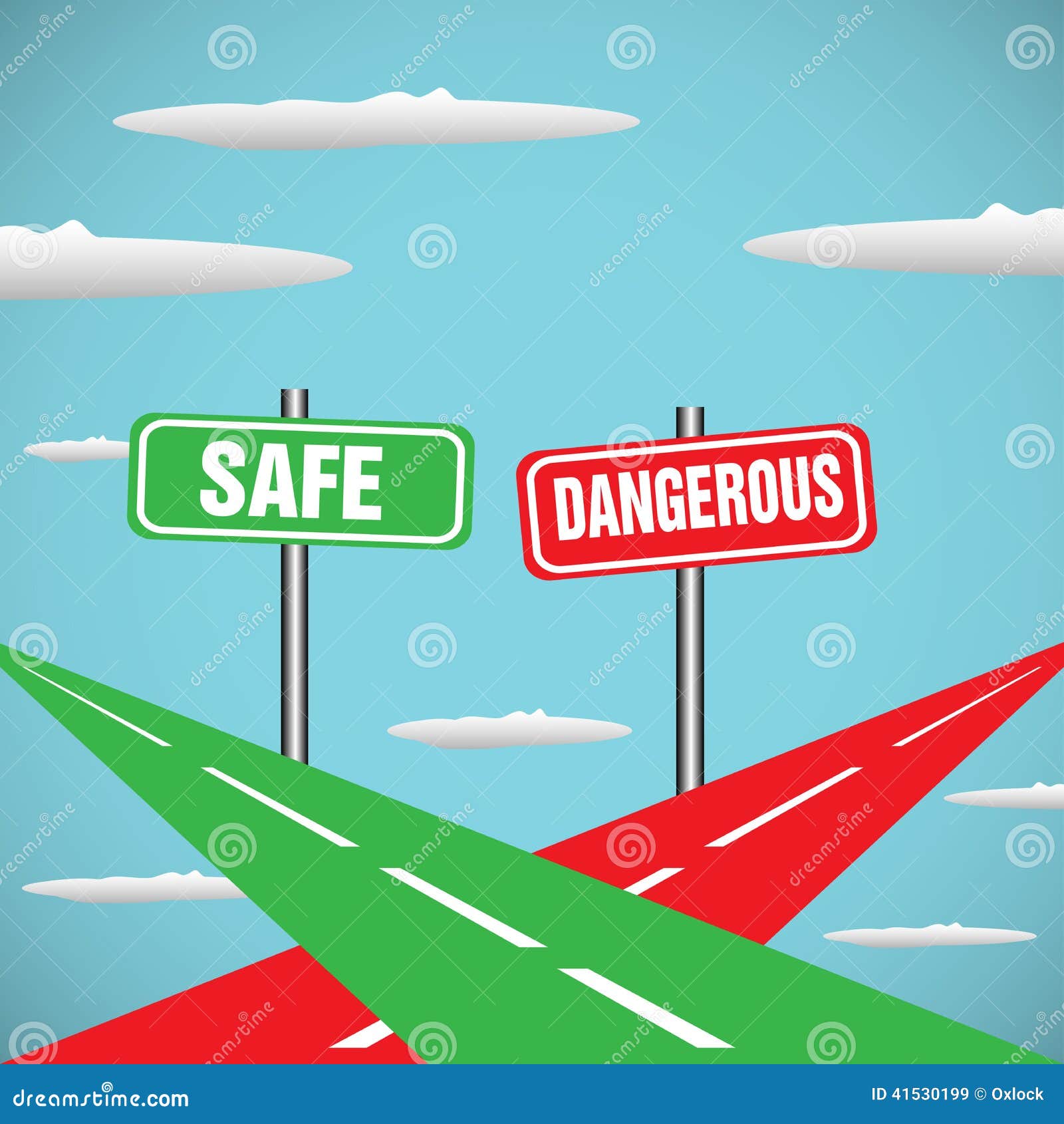 Veilig en gevaarlijk vector illustratie. Illustration of grafisch ...