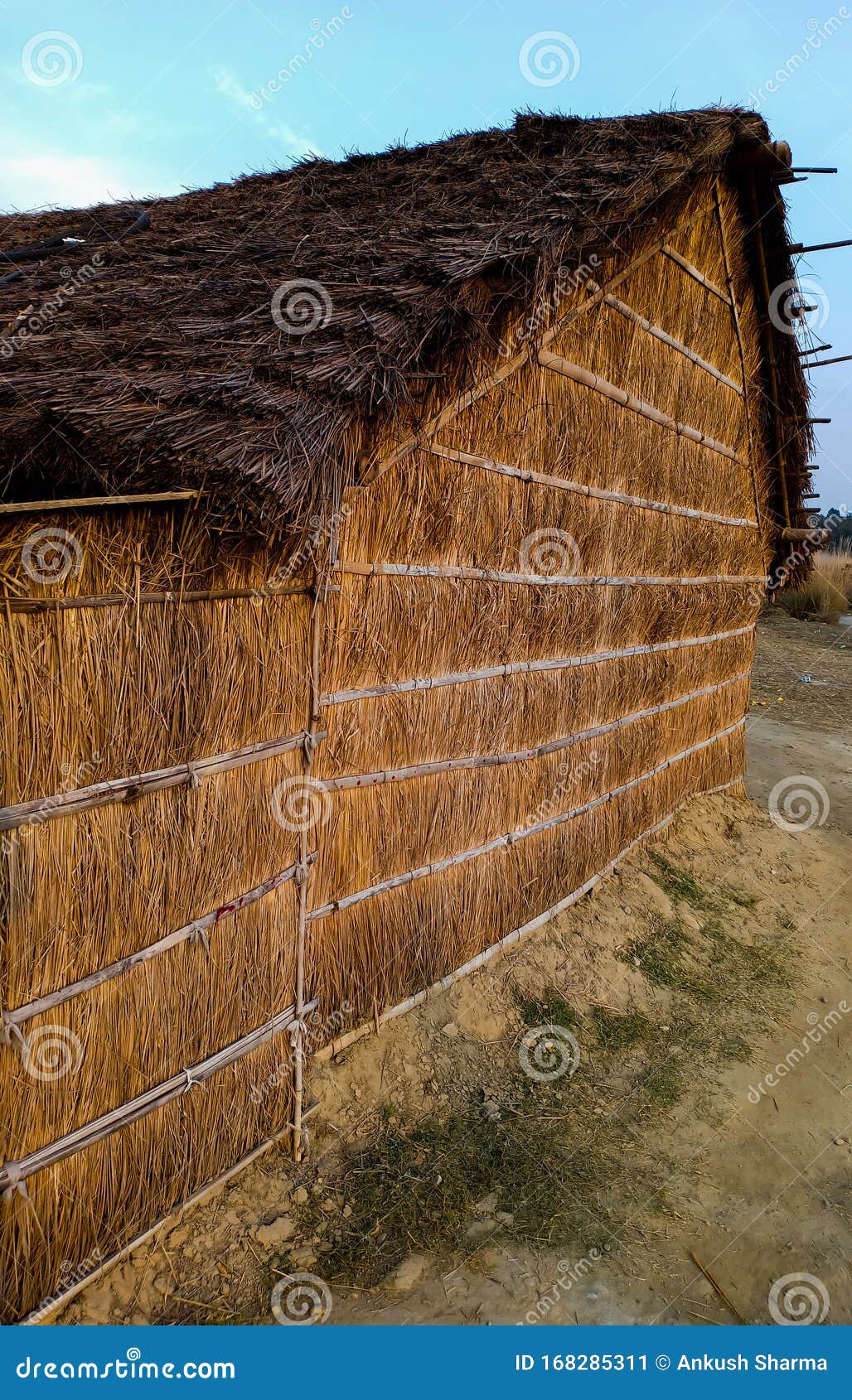Veiw of Hand Made Grass Hut in India Stock Image - Image of india, hand ...