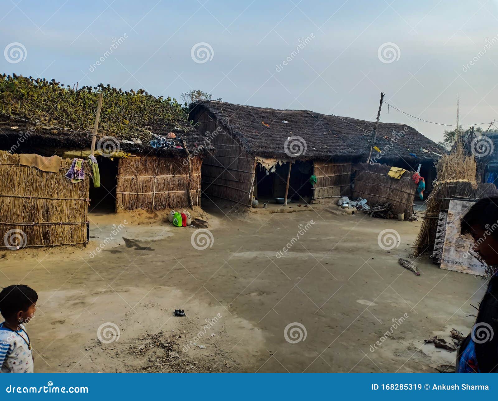 Veiws Of Grass Built Slums In India Editorial Photo | CartoonDealer.com ...