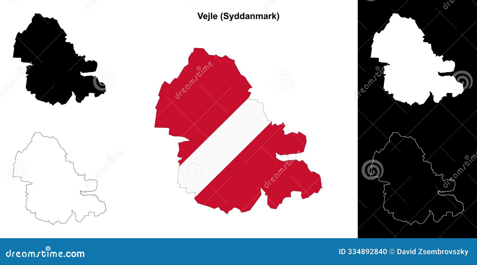 Vejle Outline Map Vector Illustration | CartoonDealer.com #334892840