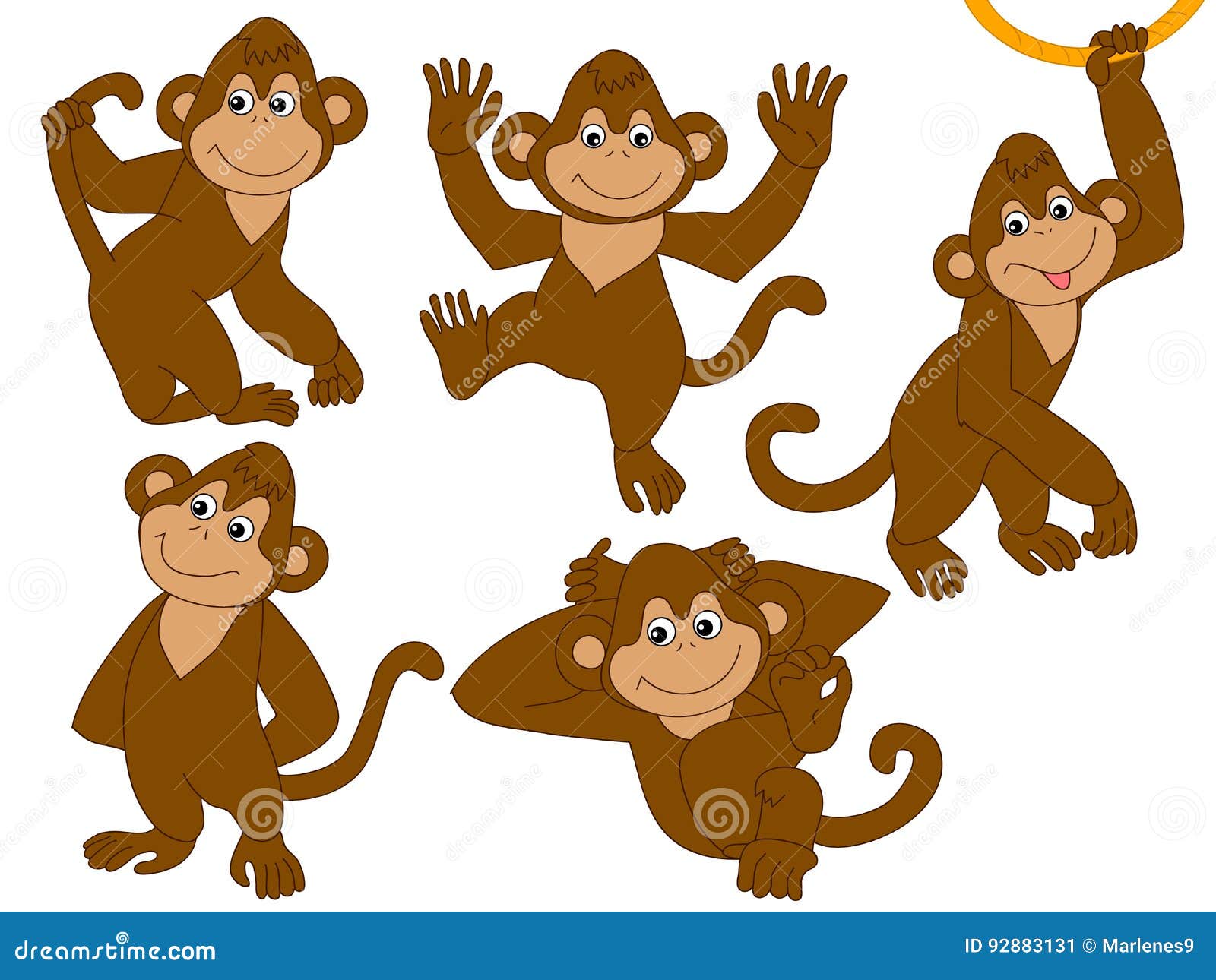 Vektor-Affen eingestellt vektor abbildung. Illustration von springen ...