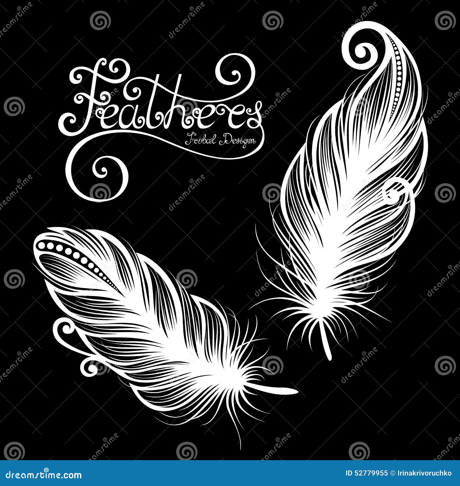 Vektor-beispiellose Dekorative Feder Vektor Abbildung - Illustration ...