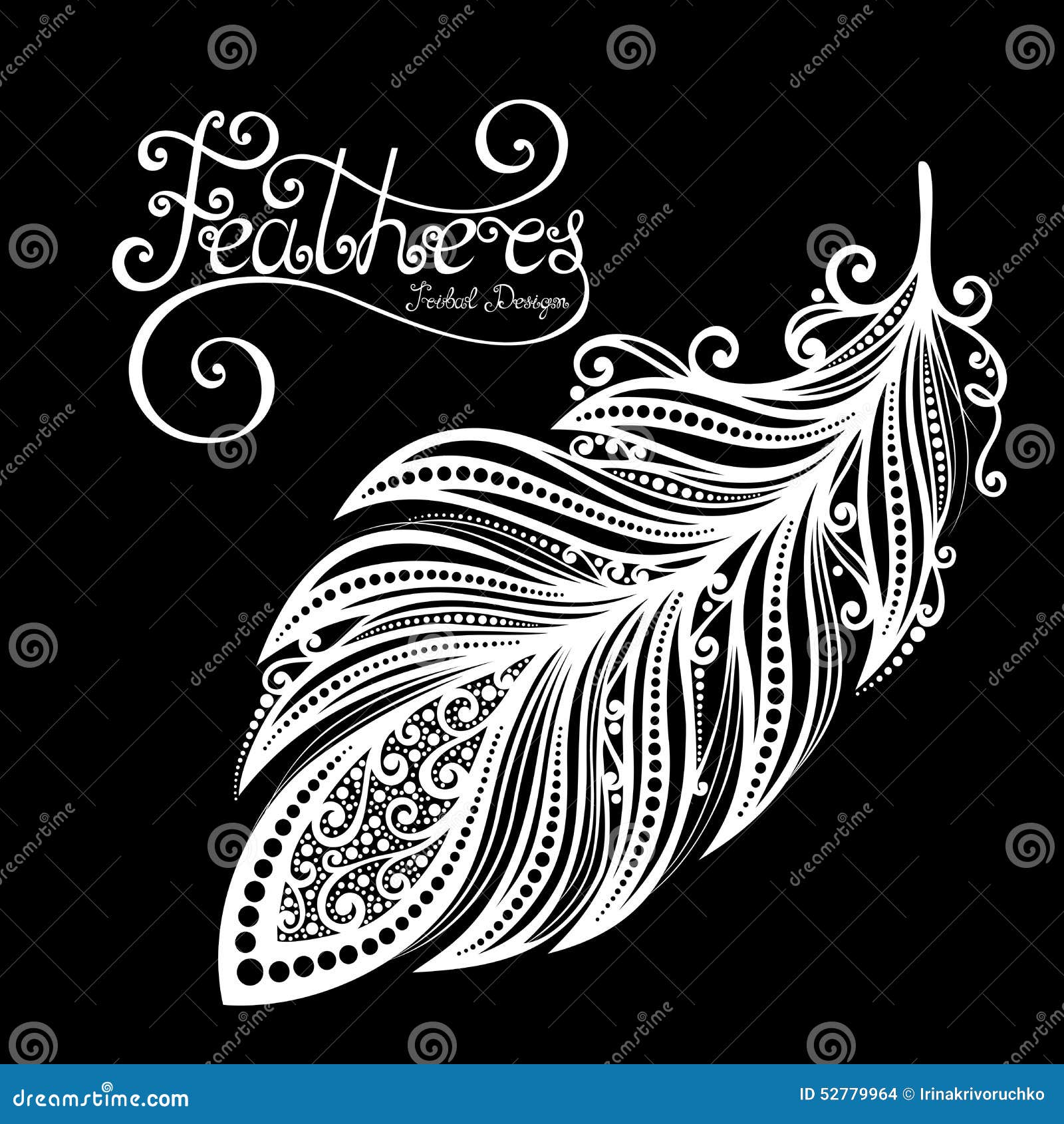 Vektor-beispiellose Dekorative Feder Vektor Abbildung - Illustration ...