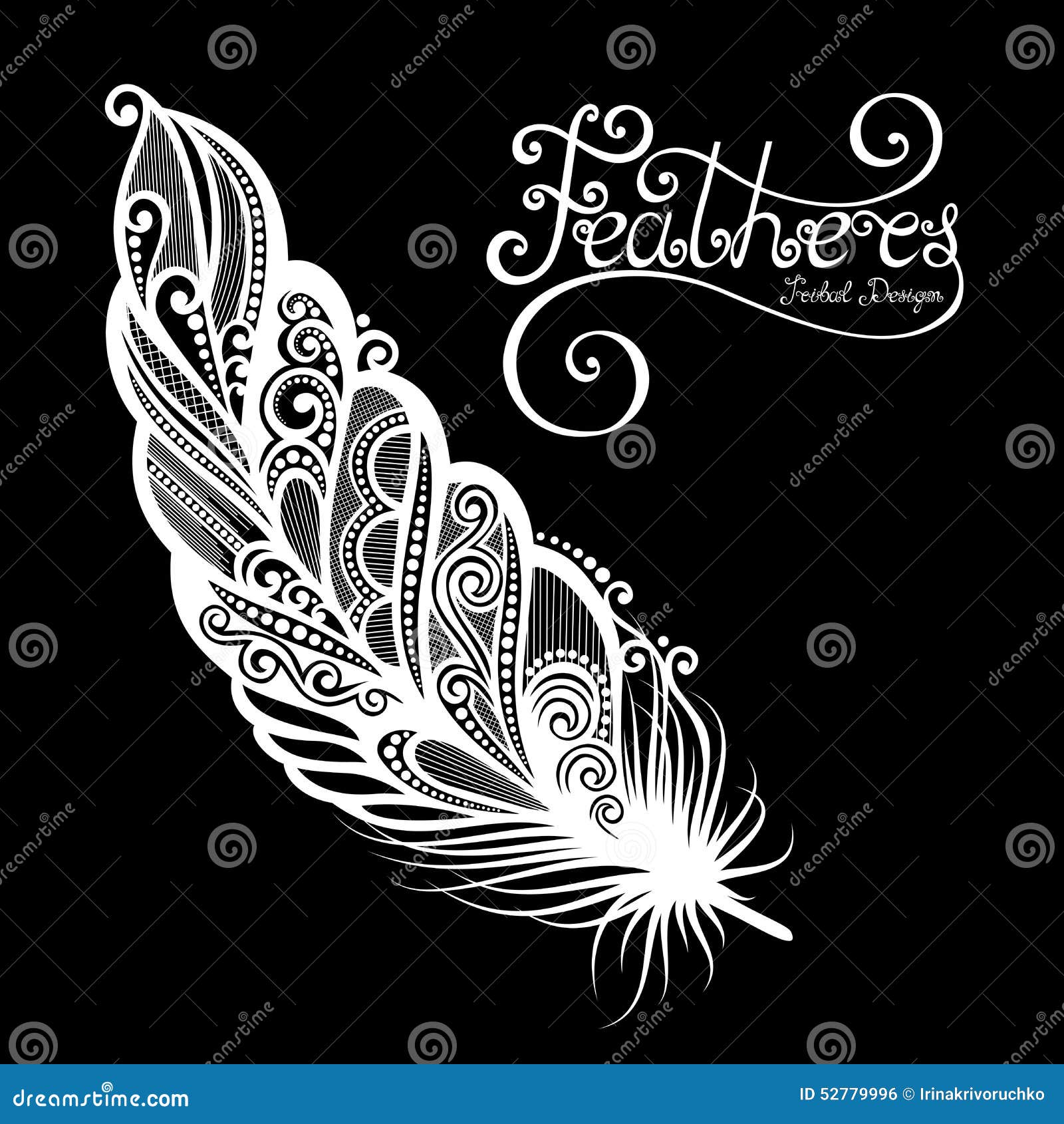 Vektor-beispiellose Dekorative Feder Vektor Abbildung - Illustration ...