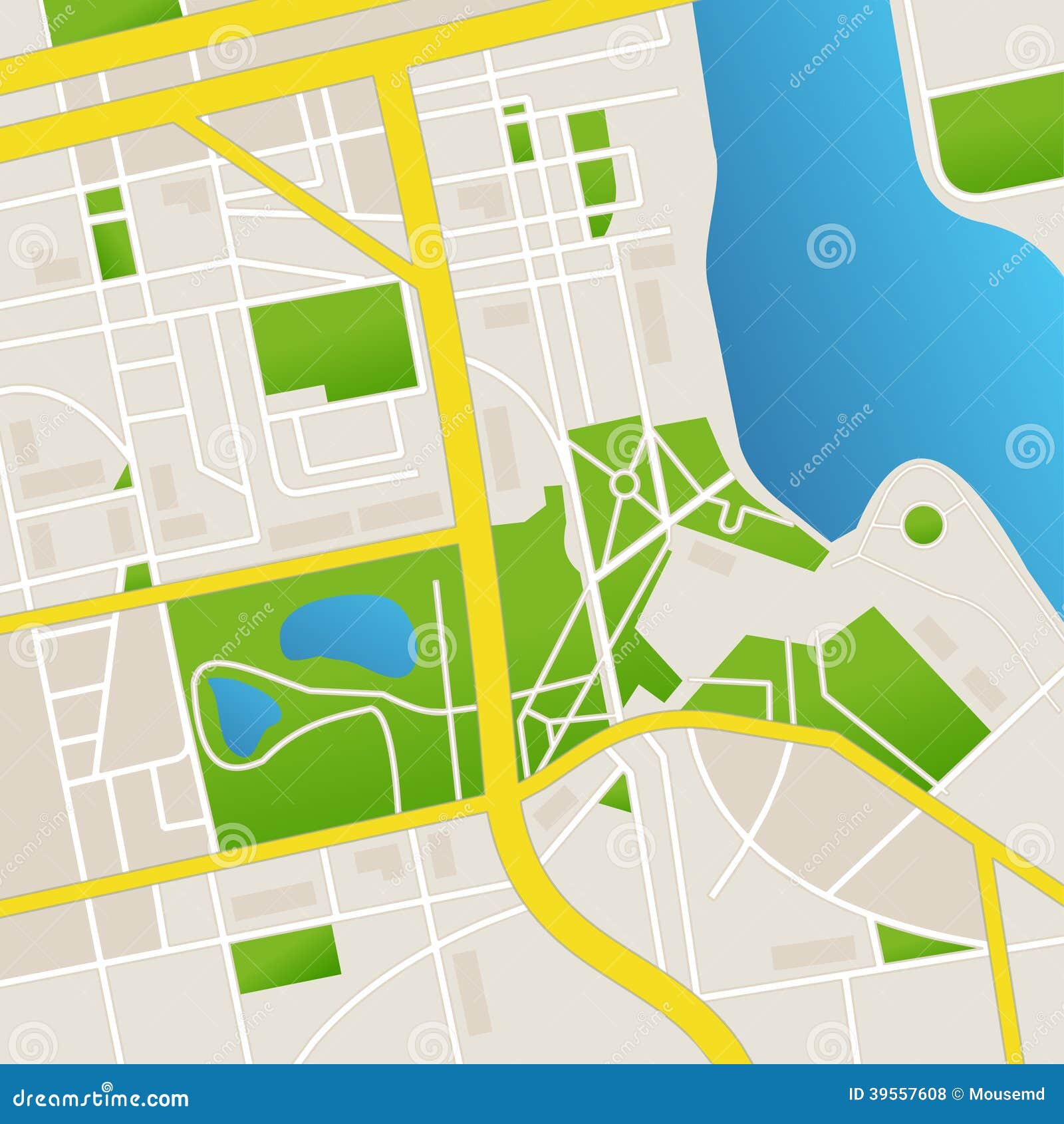 Vektor Cbstract Stadtplan Und Fluss Vektor Abbildung - Illustration von ...