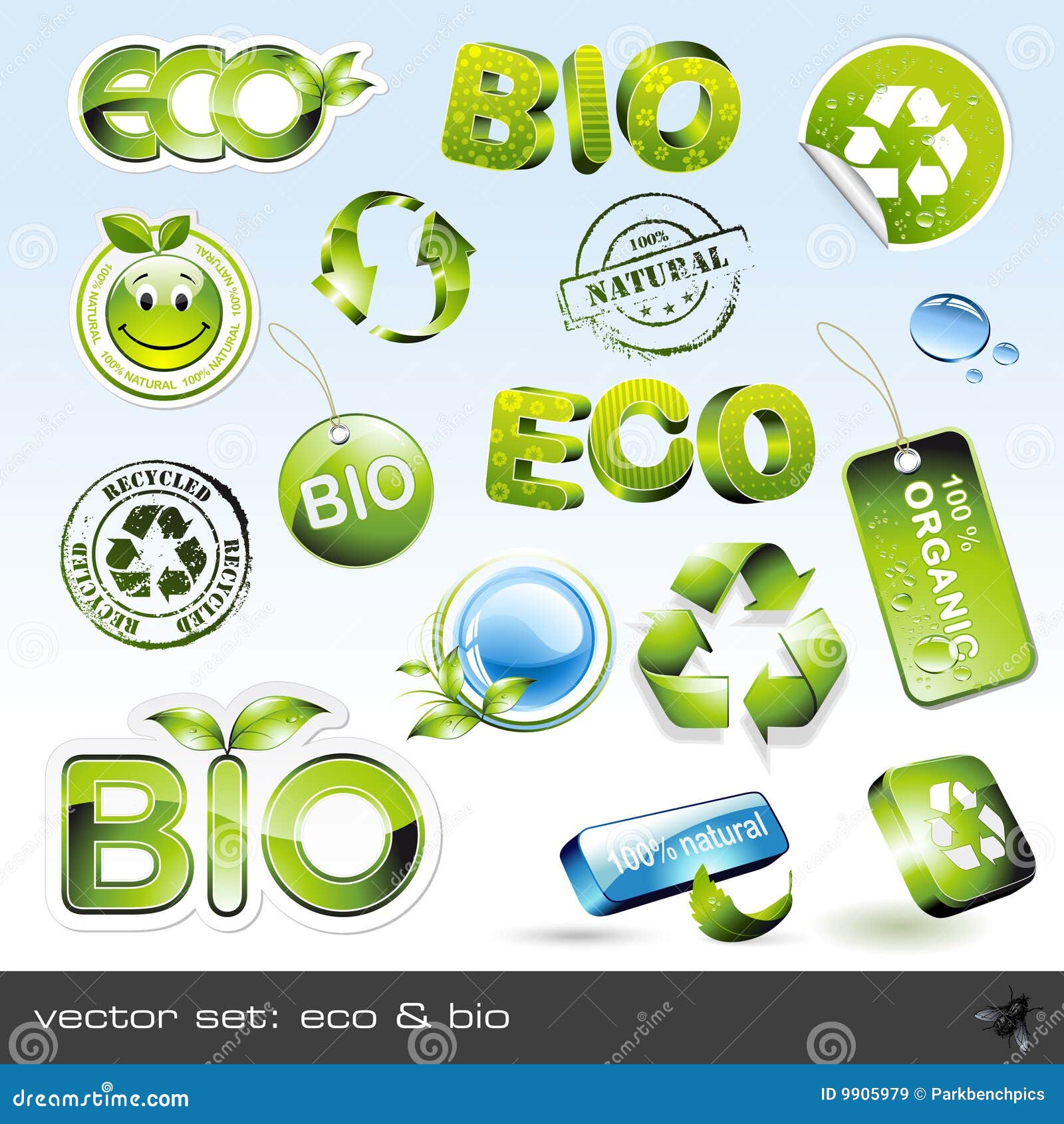 Vektor Eingestellt: Eco U. Bio Vektor Abbildung - Illustration von ...