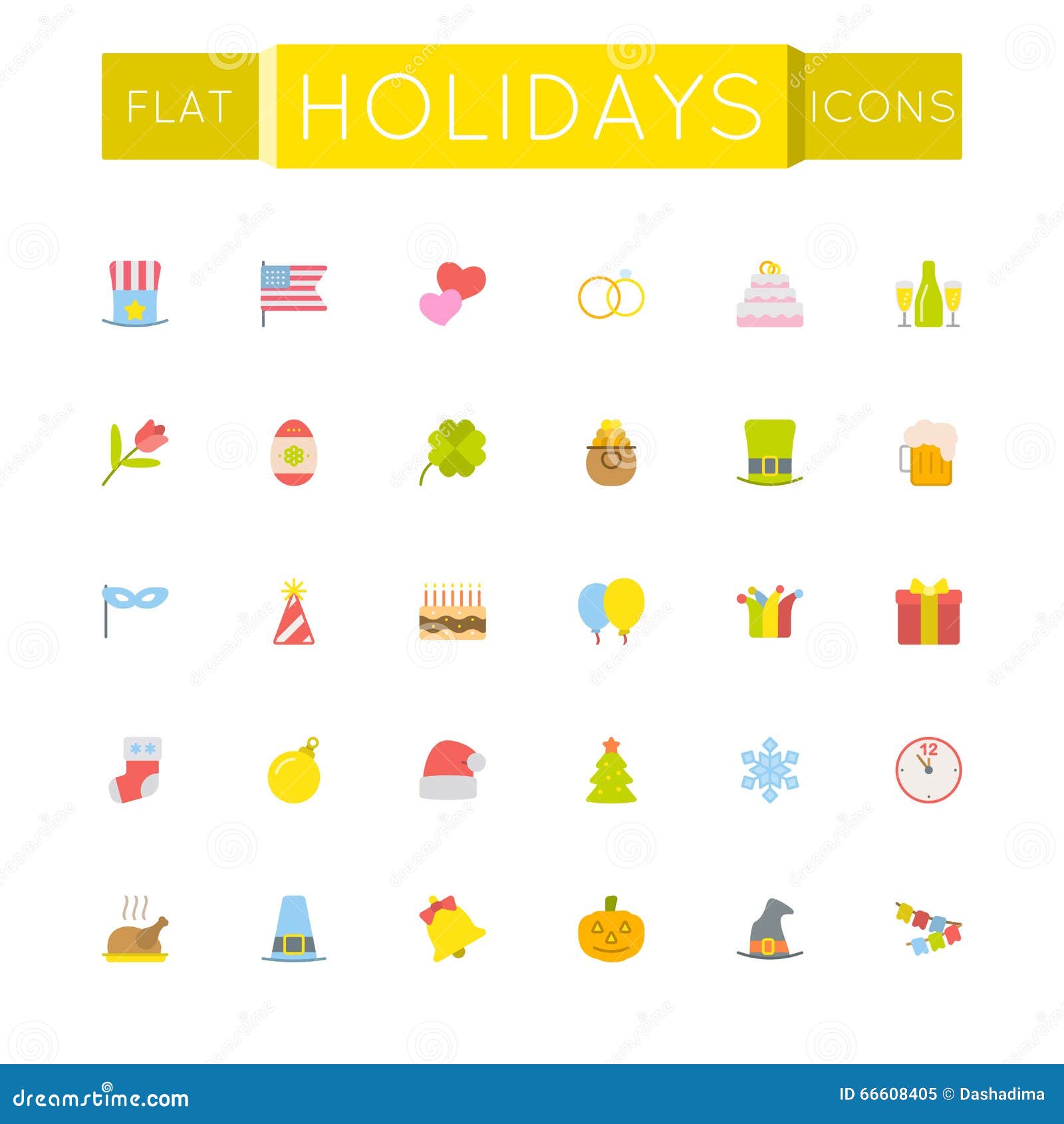 Vektor-flache Feiertags-Ikonen Vektor Abbildung - Illustration von bier ...