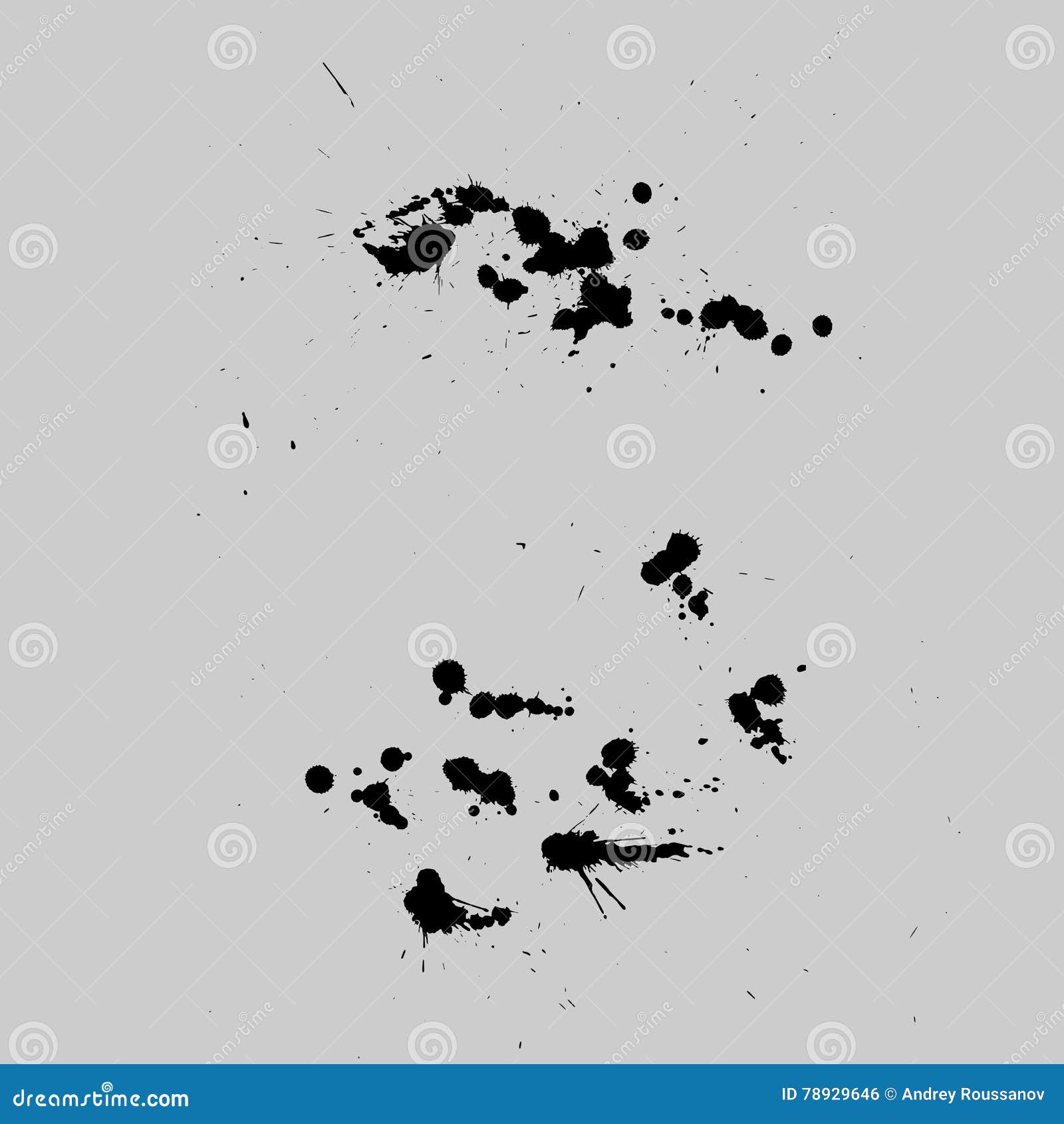 Vektor-Flecke, Befleckt, Spritzt Satz Tinte Splats Vektor Abbildung ...