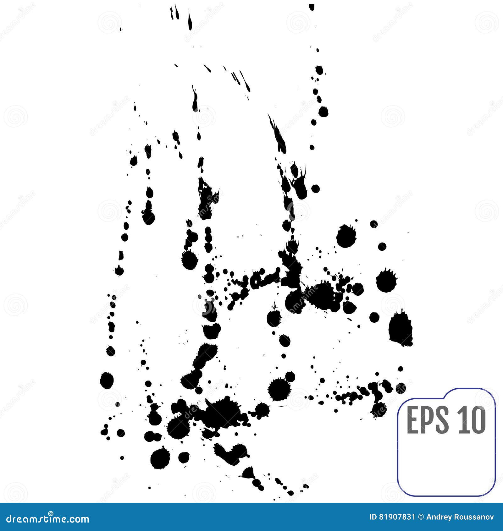 Vektor-Flecke, Befleckt, Spritzt Satz Tinte Splats Vektor Abbildung ...