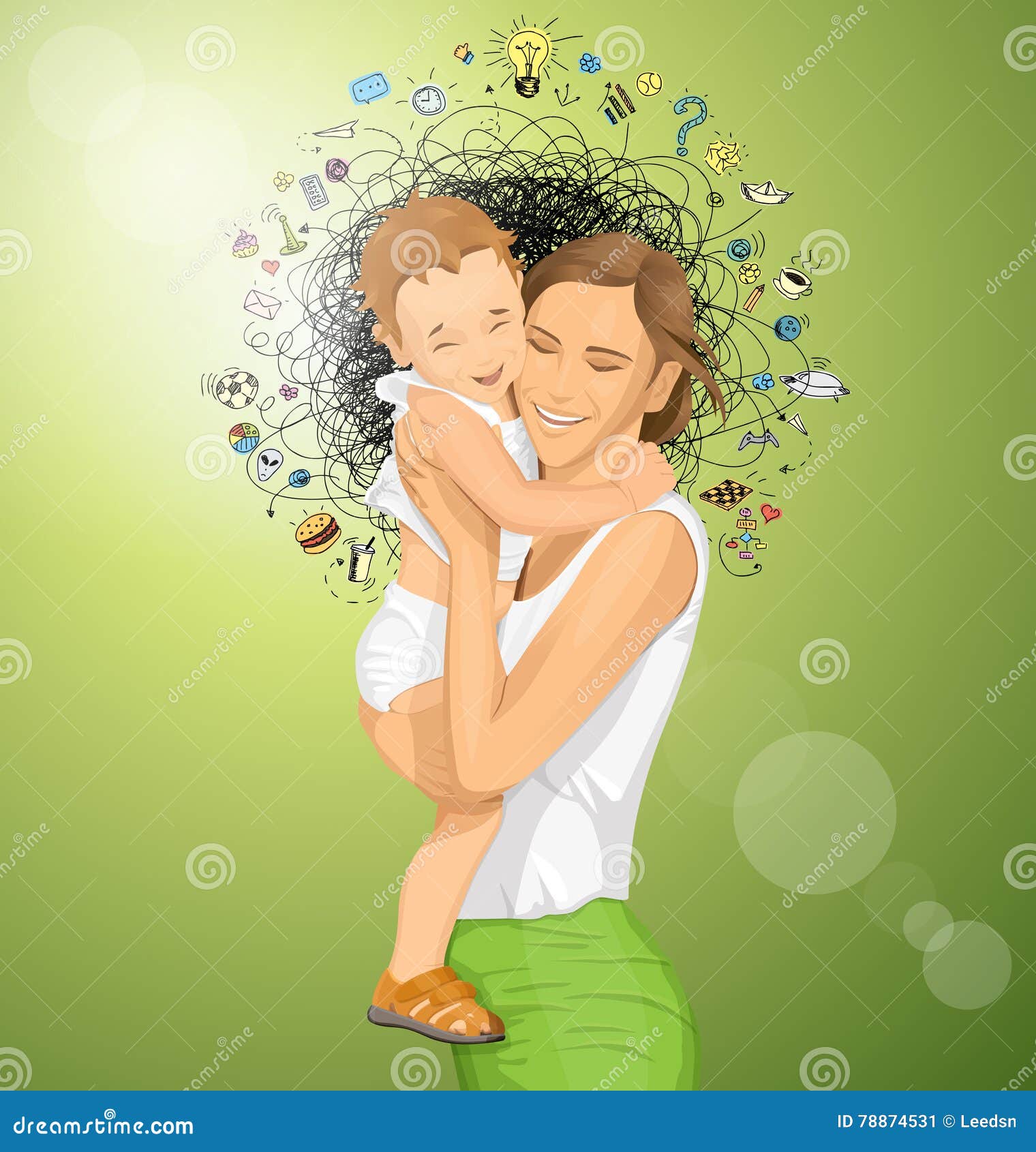 Vektor-Frau mit Kind vektor abbildung. Illustration von konzept - 78874531