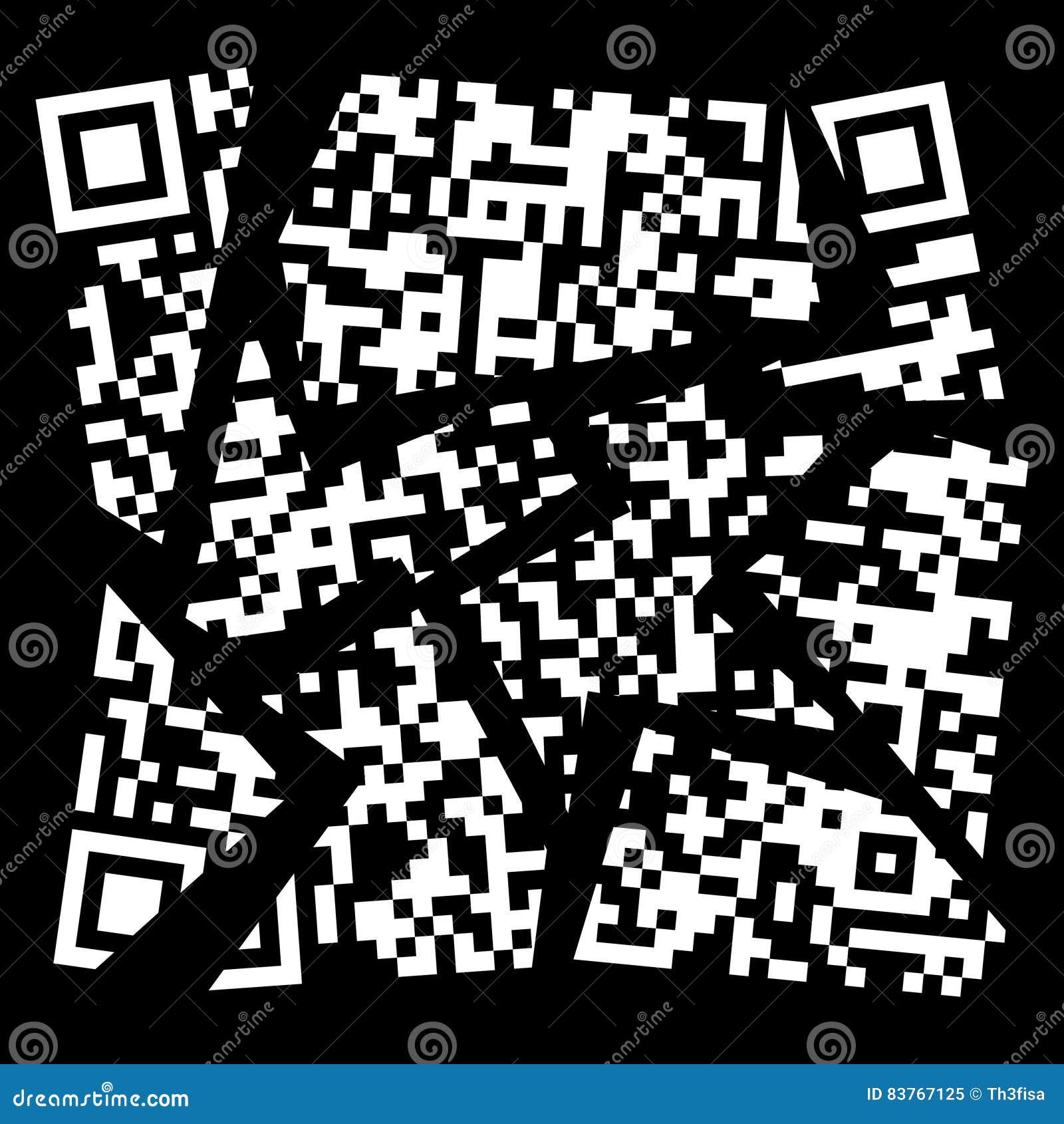 Vektor gebrochener qr Code vektor abbildung. Illustration von produkt ...