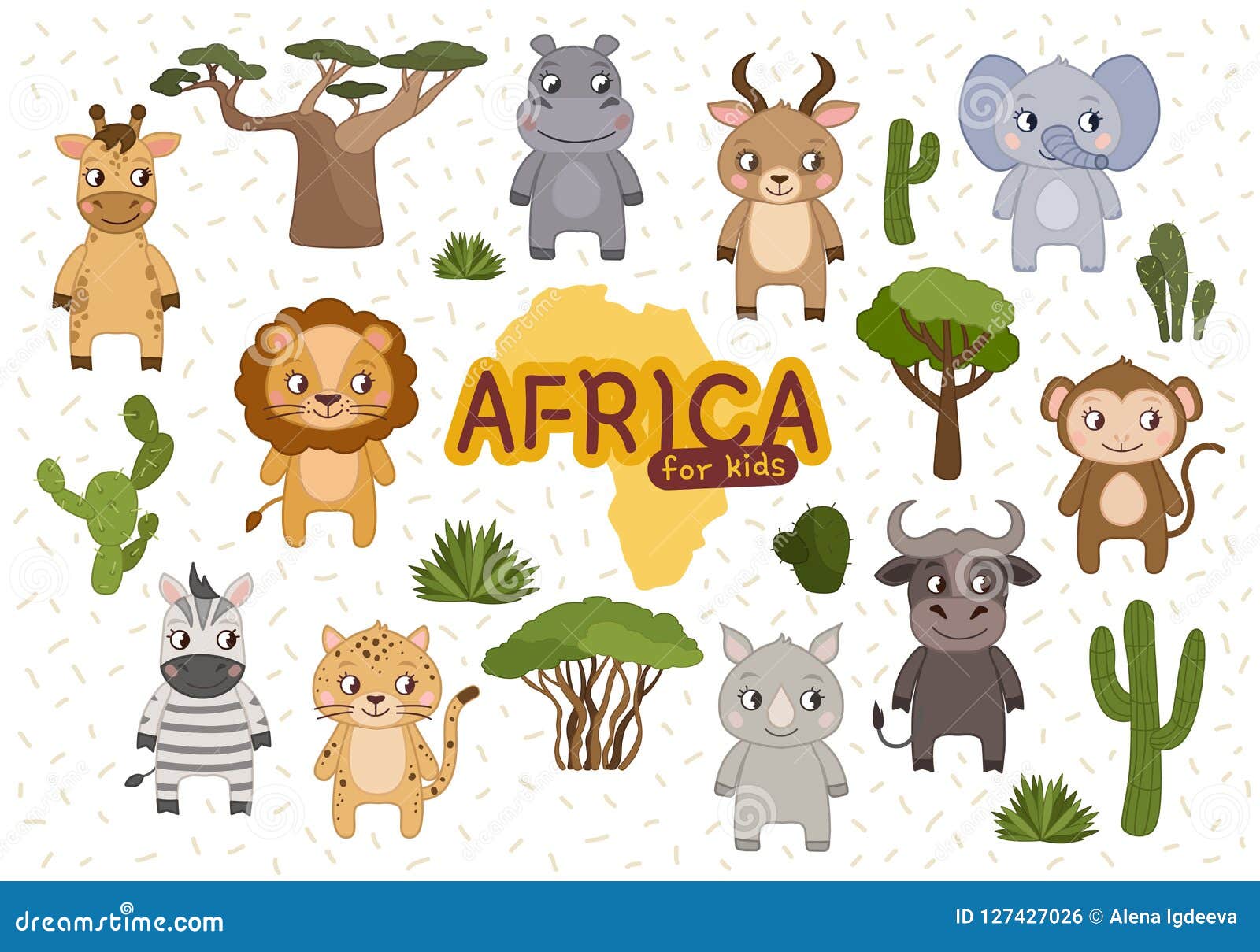 Vektor gesetztes Afrika vektor abbildung. Illustration von kunst ...