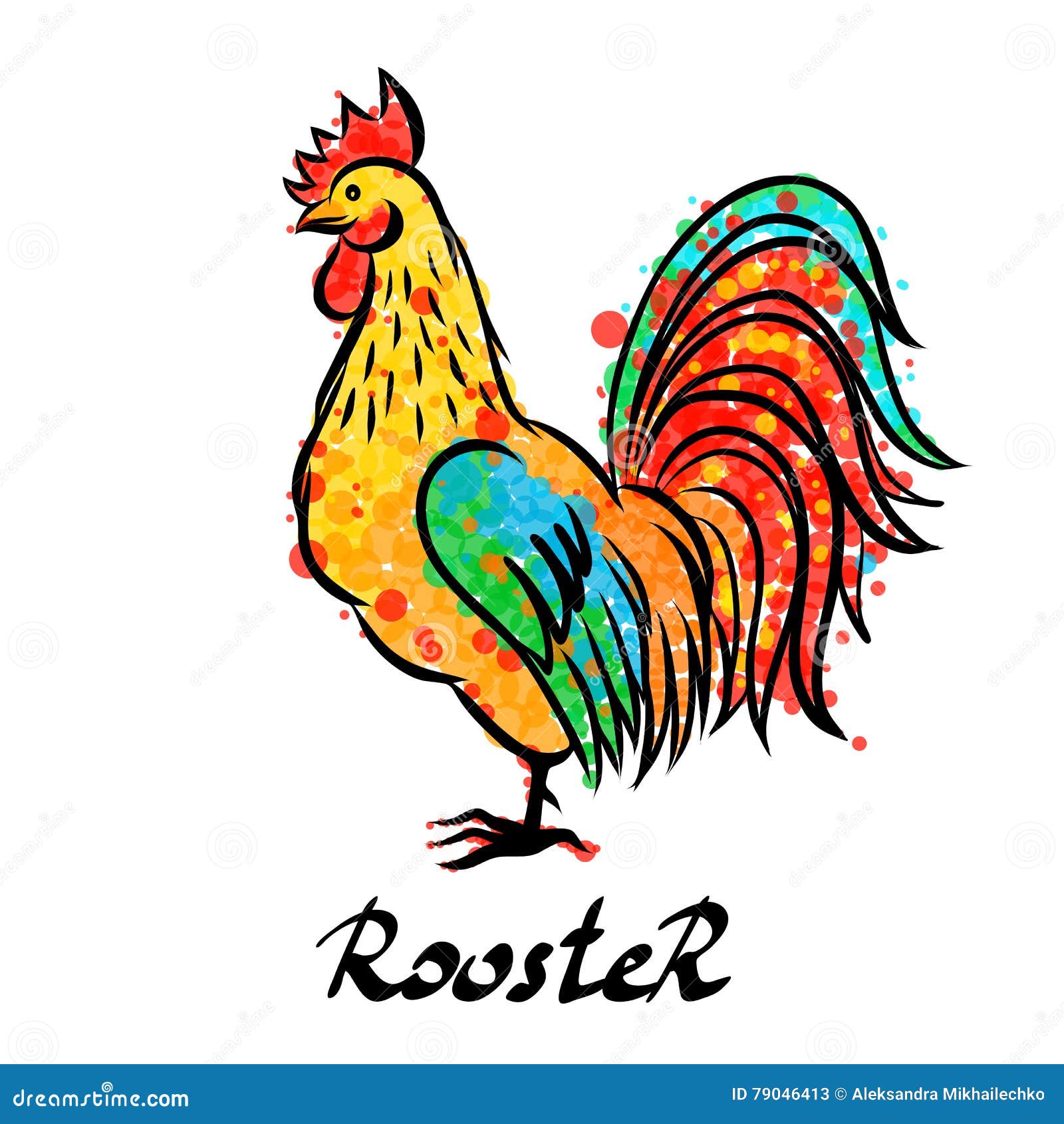 Vektor-Hahn Auf Weißem Hintergrund Vektor Abbildung - Illustration von ...