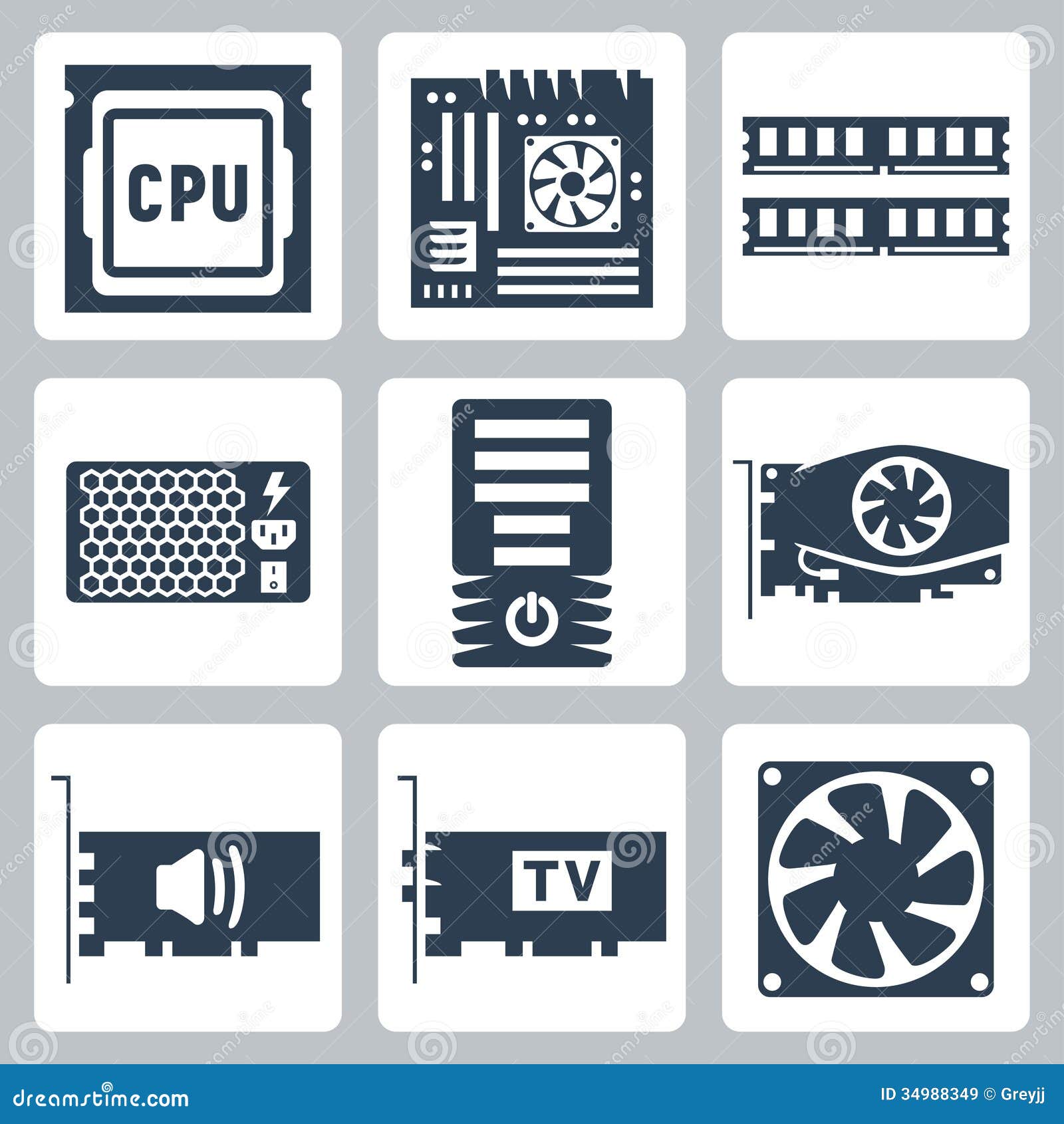 Vektor-Hardware-Ikonen Eingestellt Vektor Abbildung - Illustration von ...