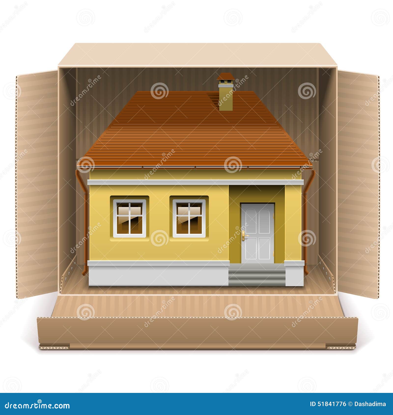 Vektor-Haus Im Karton-Kasten Vektor Abbildung - Illustration von ...