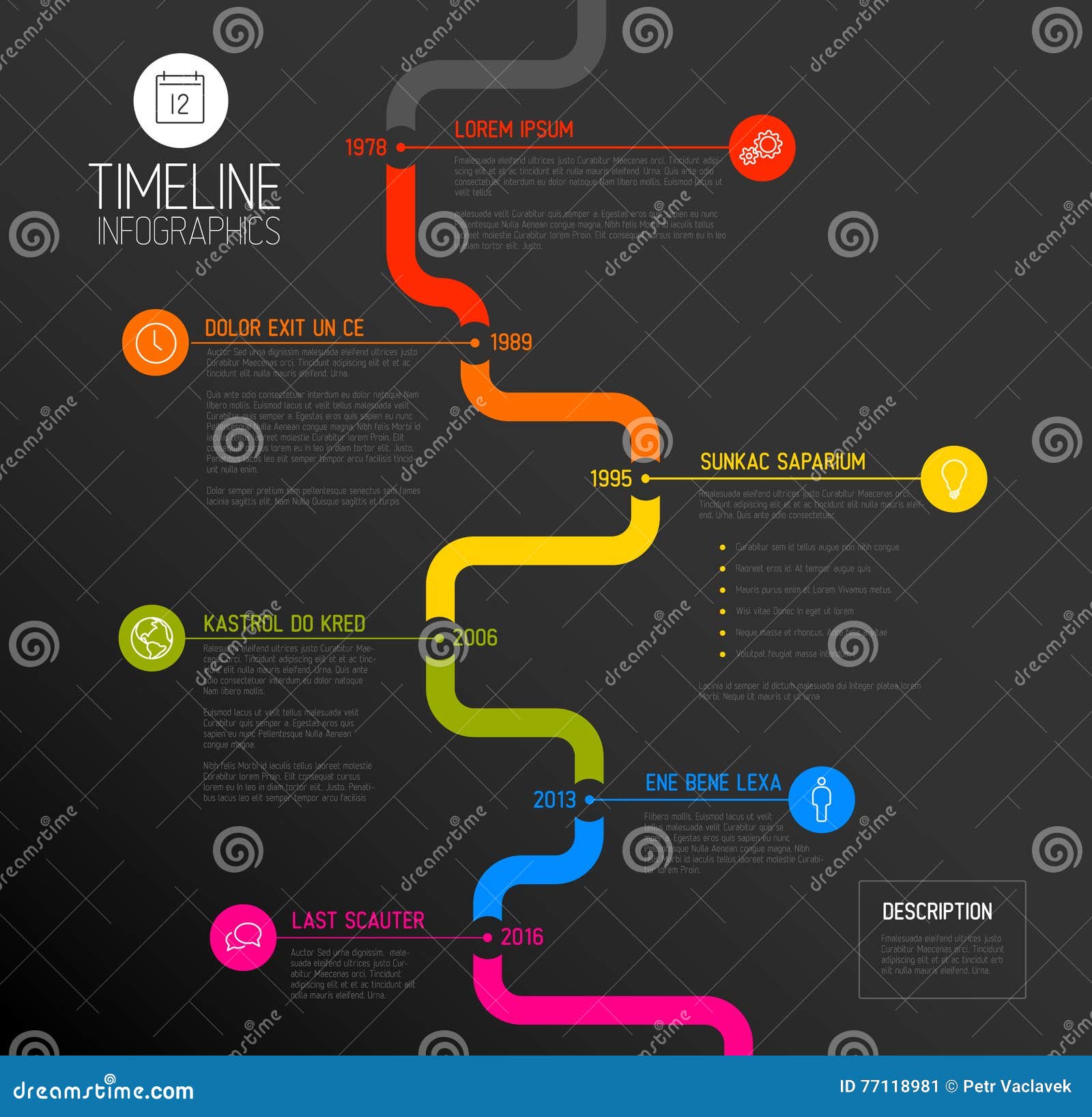 Vektor Infographic-Zeitachse-Berichtsschablone Vektor Abbildung ...