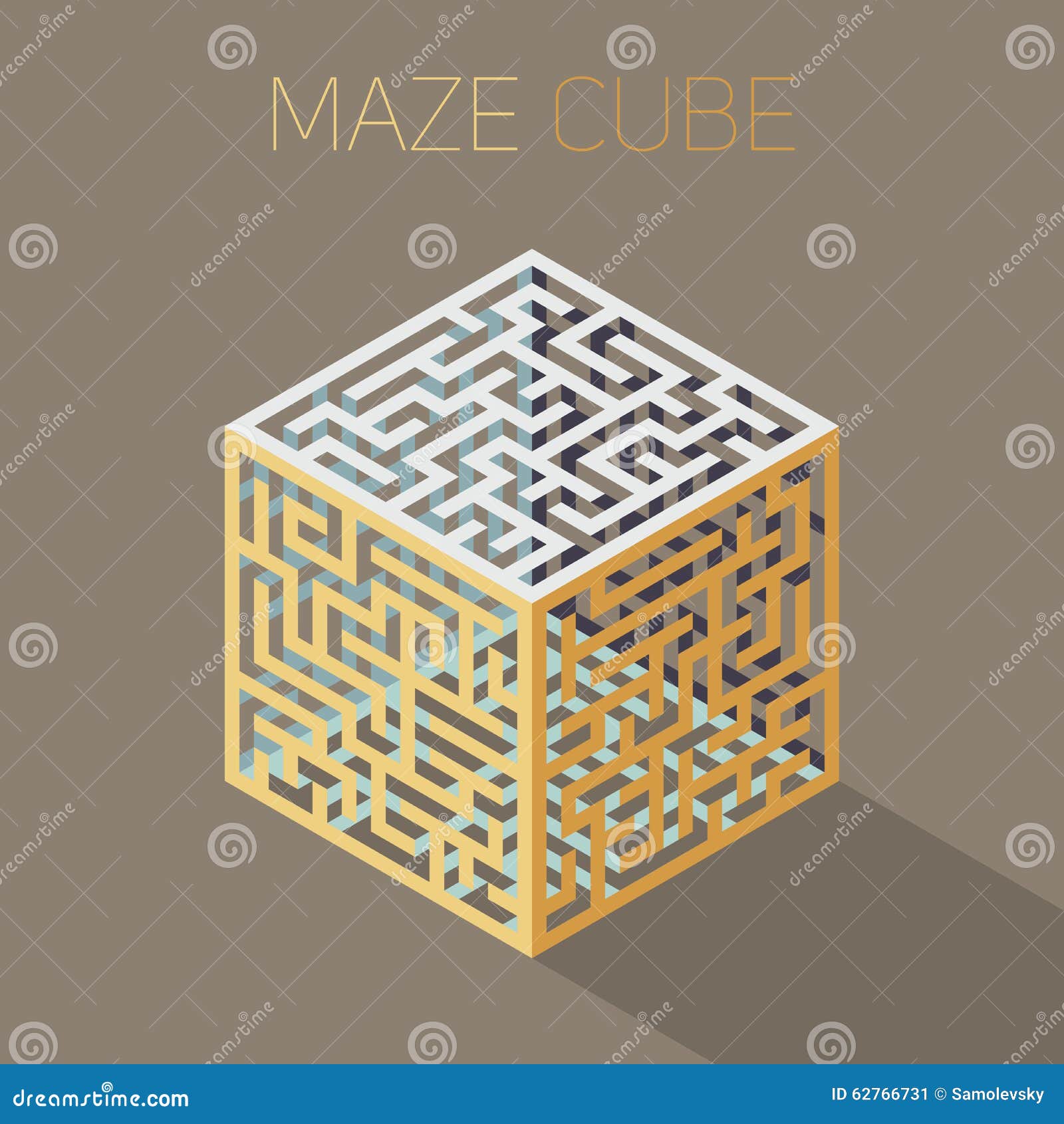 Vektor Isometrischer Maze Cube Cage Design Concept Vektor Abbildung ...