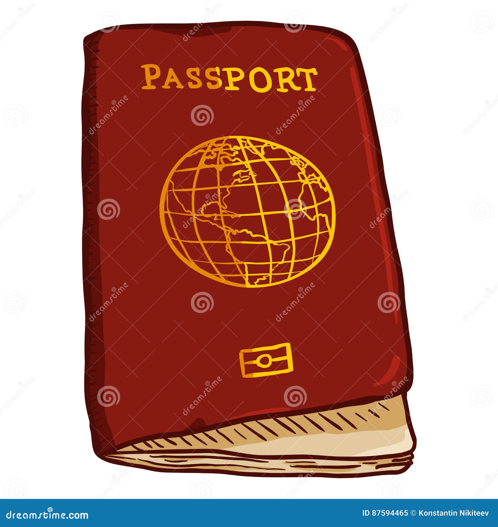 Vektor-Karikatur-roter Internationaler Pass Vektor Abbildung ...