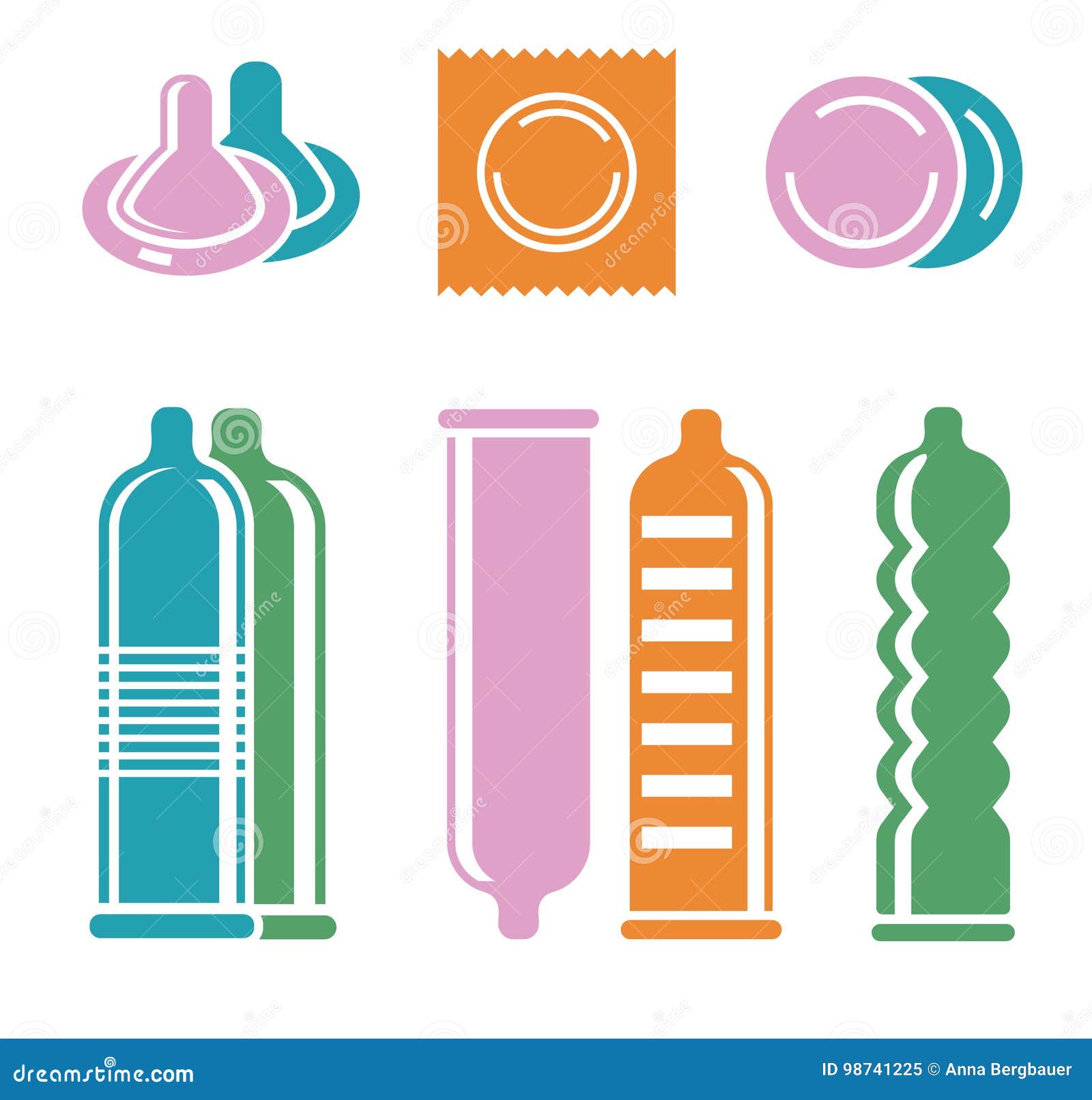 Vektor-Kondom-Piktogramme vektor abbildung. Illustration von ...