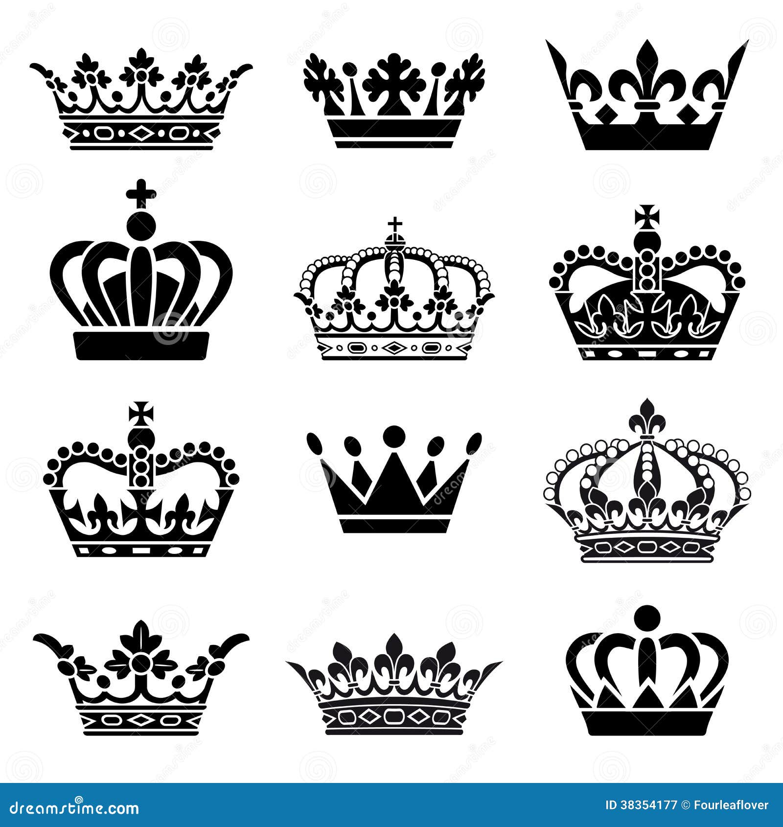 Vektor-Kronen-Satz vektor abbildung. Illustration von ansammlung - 38354177