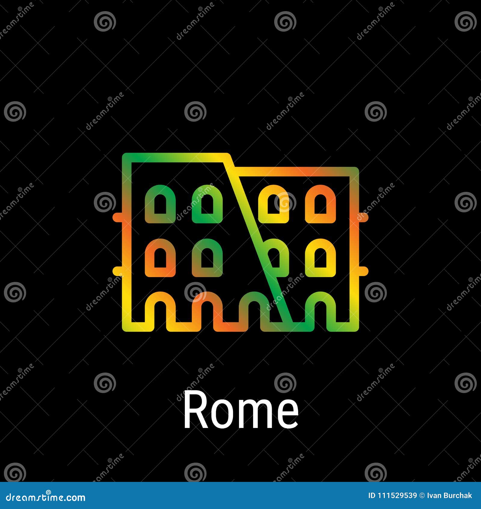 Vektor-Linie Ikone Roms, Italien Vektor Abbildung - Illustration von ...