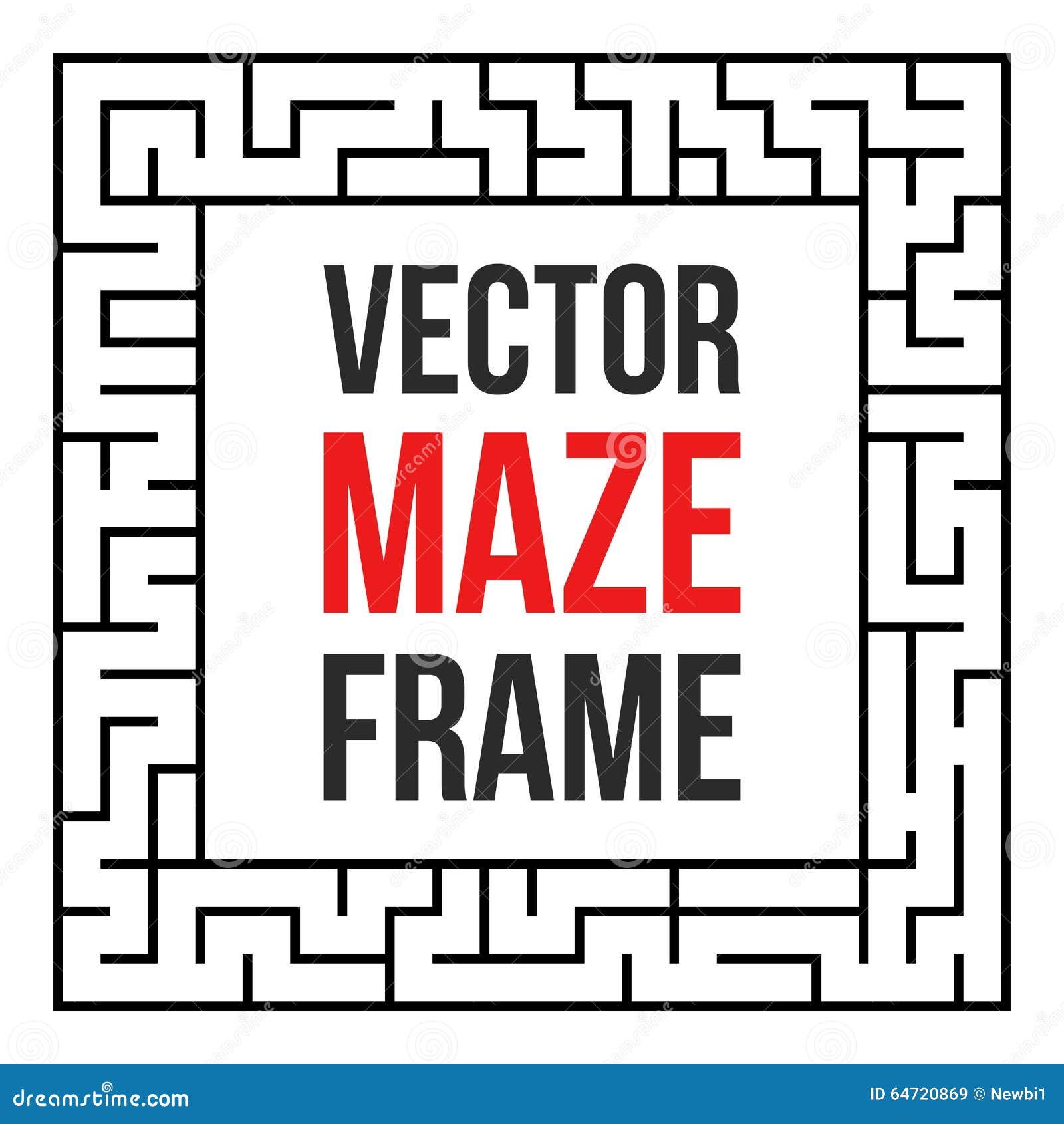 Vektor Maze Frame Weinlese Maze Border Vektor Abbildung - Illustration ...