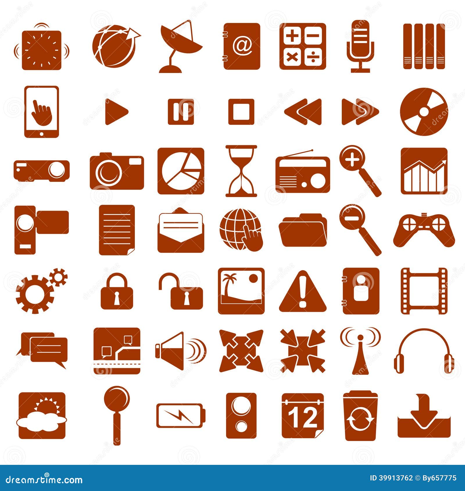 Vektor-Multimedia-Symbole vektor abbildung. Illustration von zoomen ...