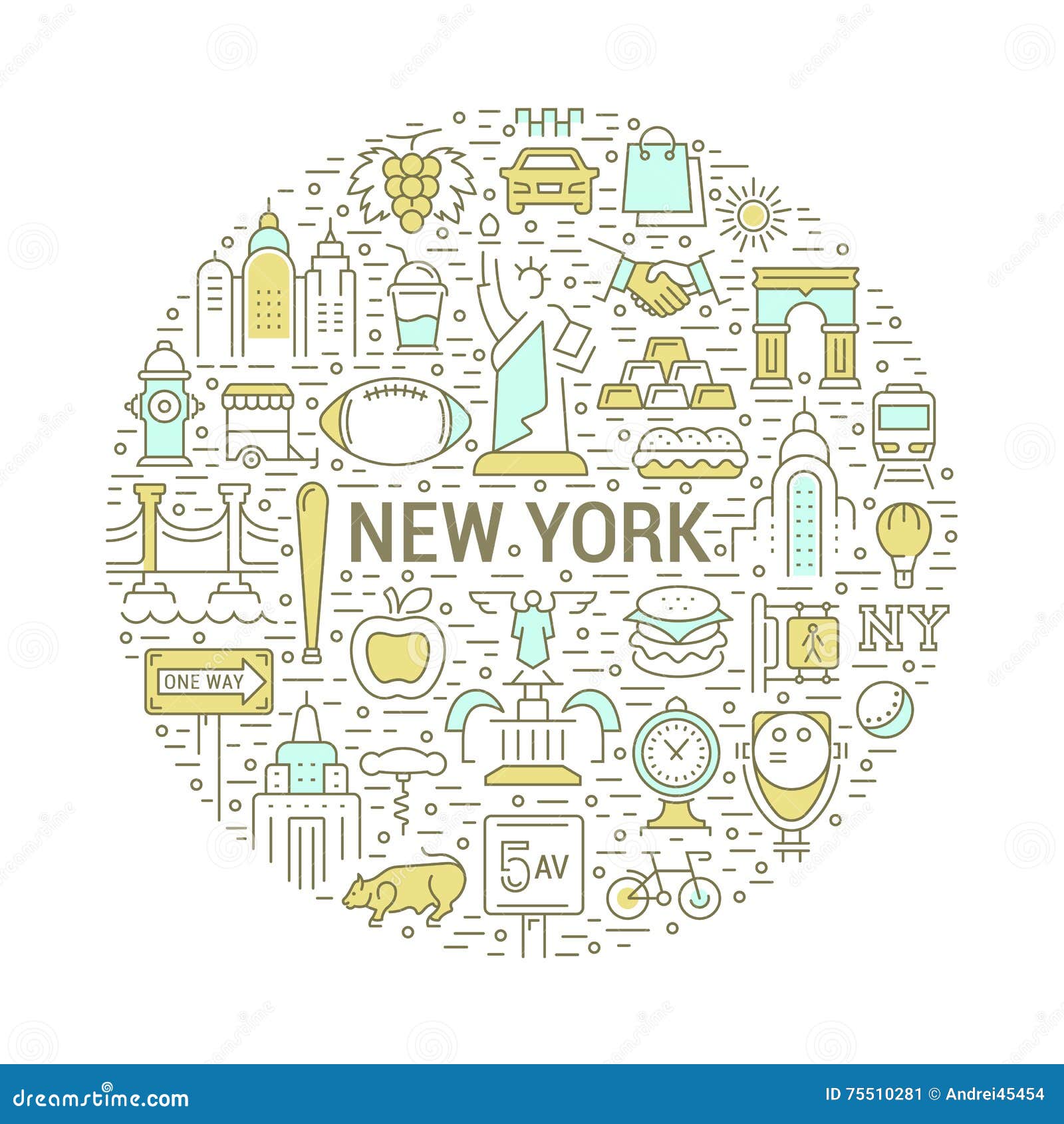 Vektor-Netz-Fahne Oder Emblem New York Stock Abbildung - Illustration ...