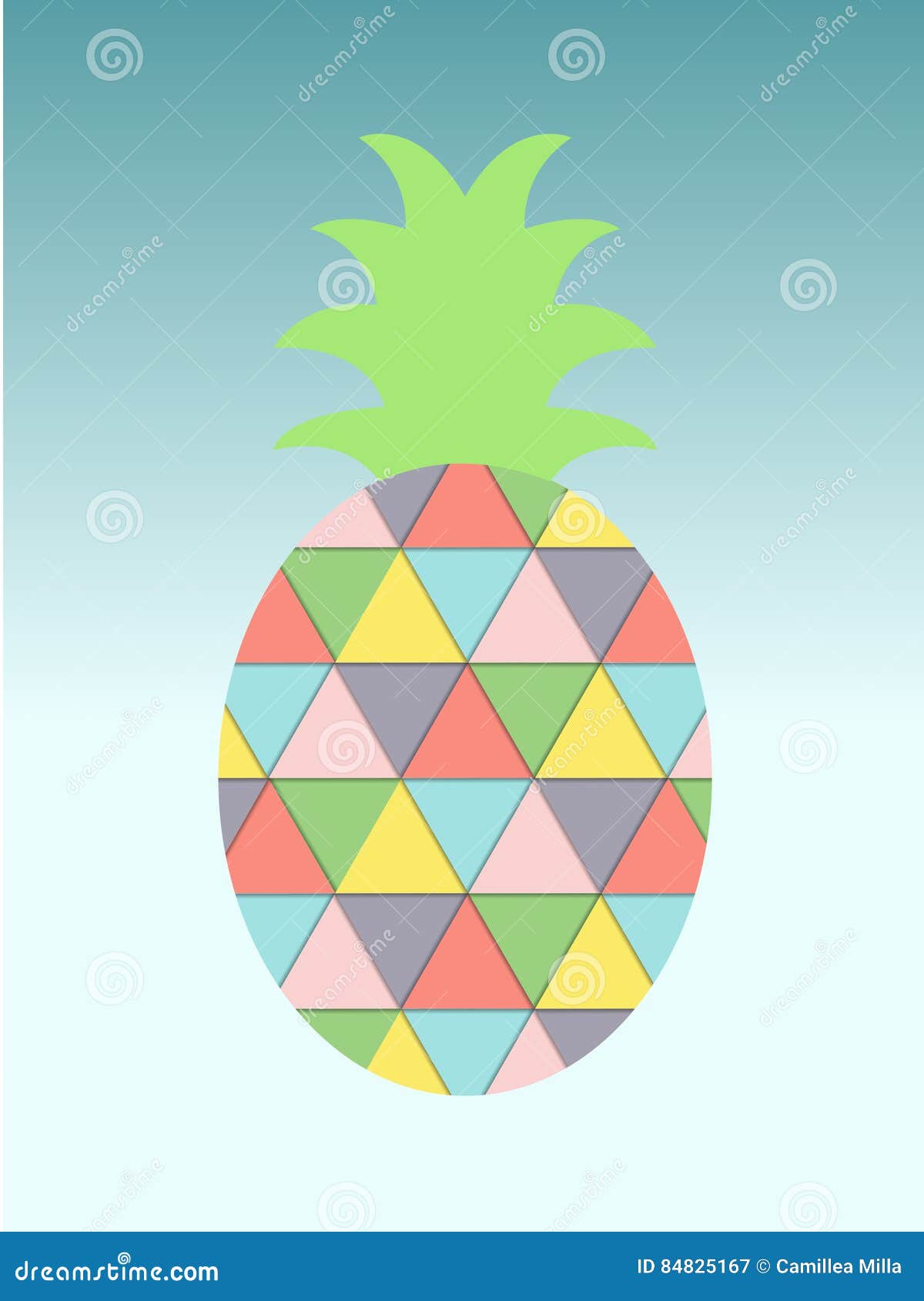 Vektor Retro-, Flache Design-Polygon-Ananas-Illustration Vektor ...