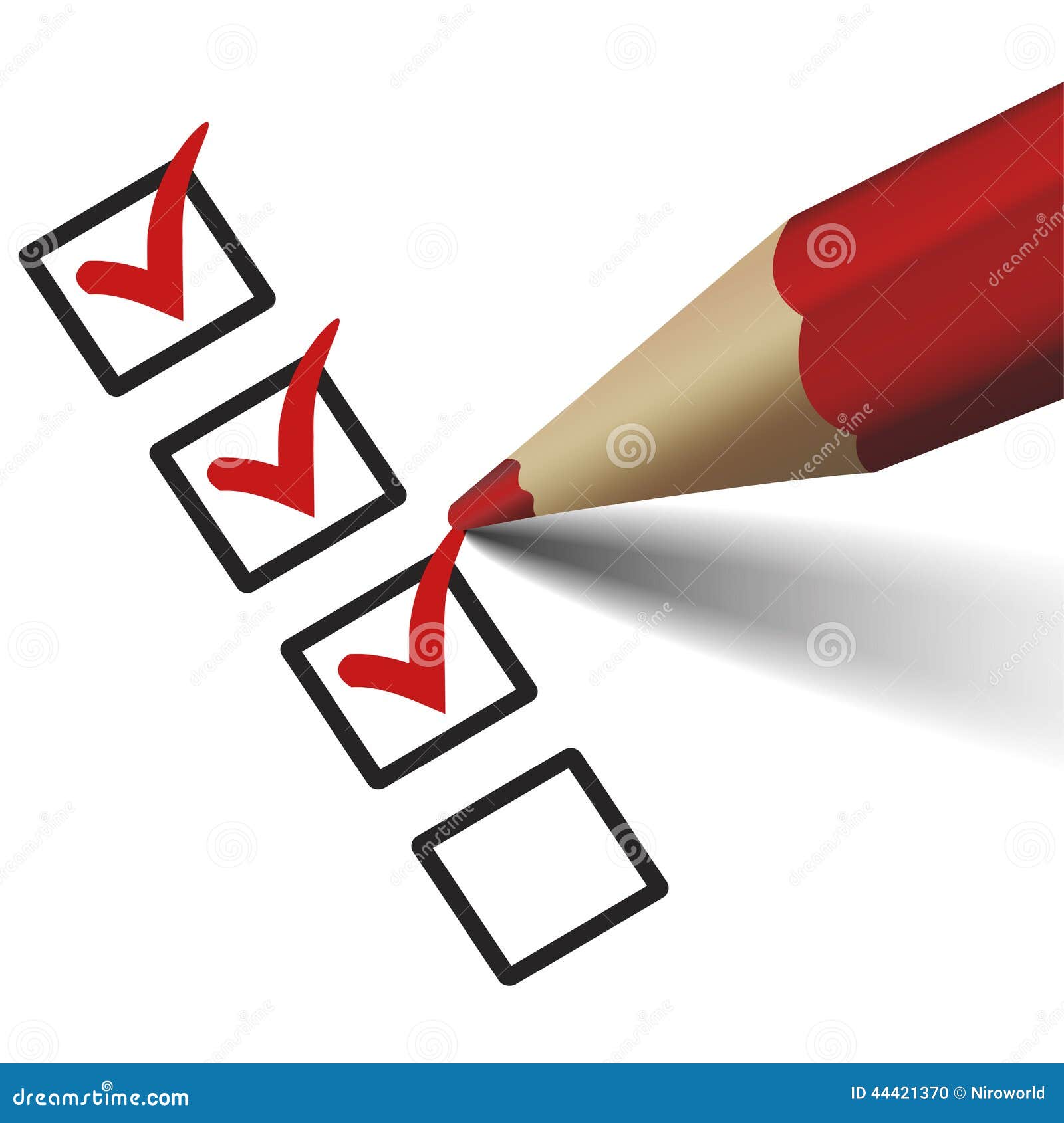 Vektor-Rot-Check-Liste stock abbildung. Illustration von antwort - 44421370