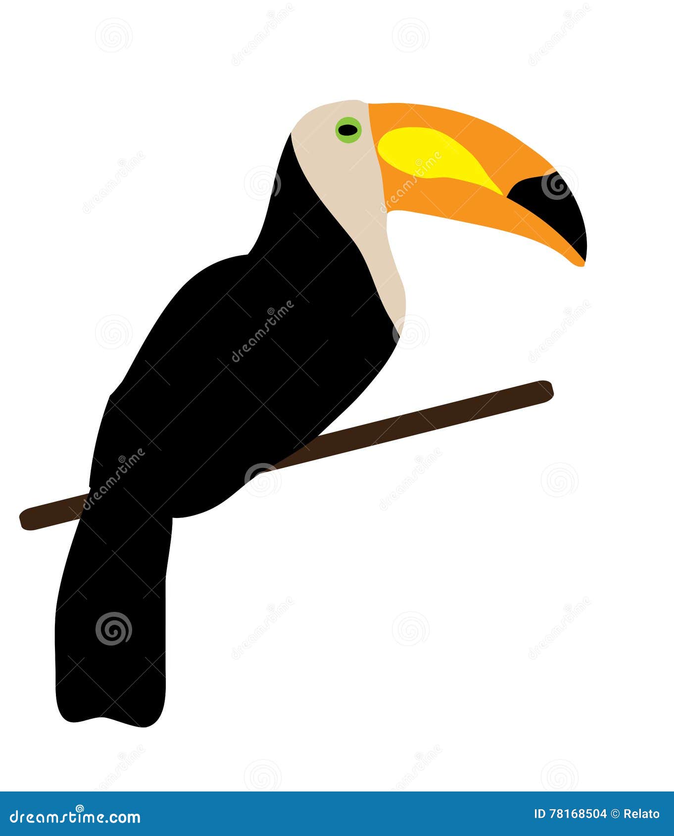 Vektor-Tukan-Vogel vektor abbildung. Illustration von karte - 78168504