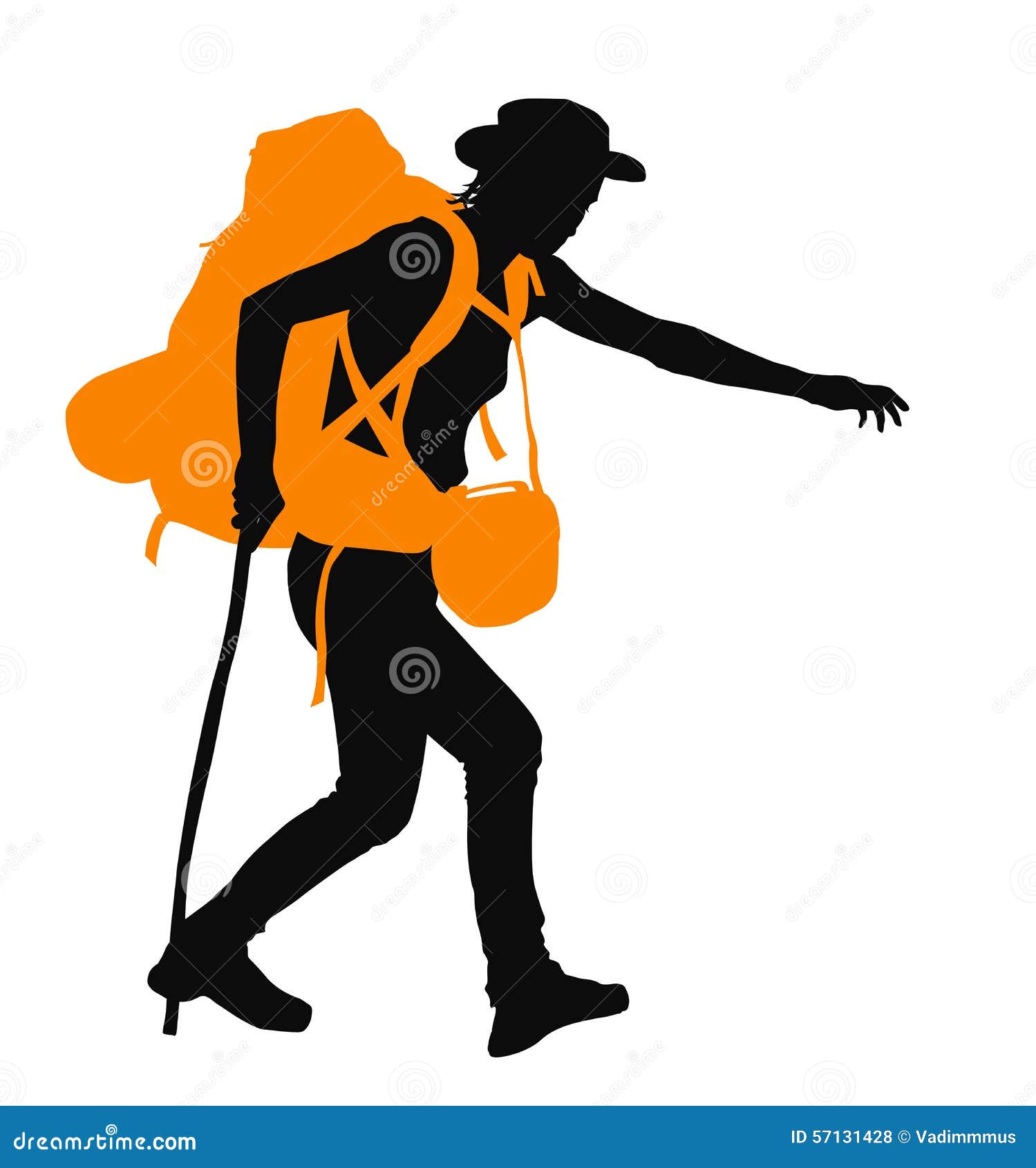 Vektor-Wanderer vektor abbildung. Illustration von gefärbt - 57131428