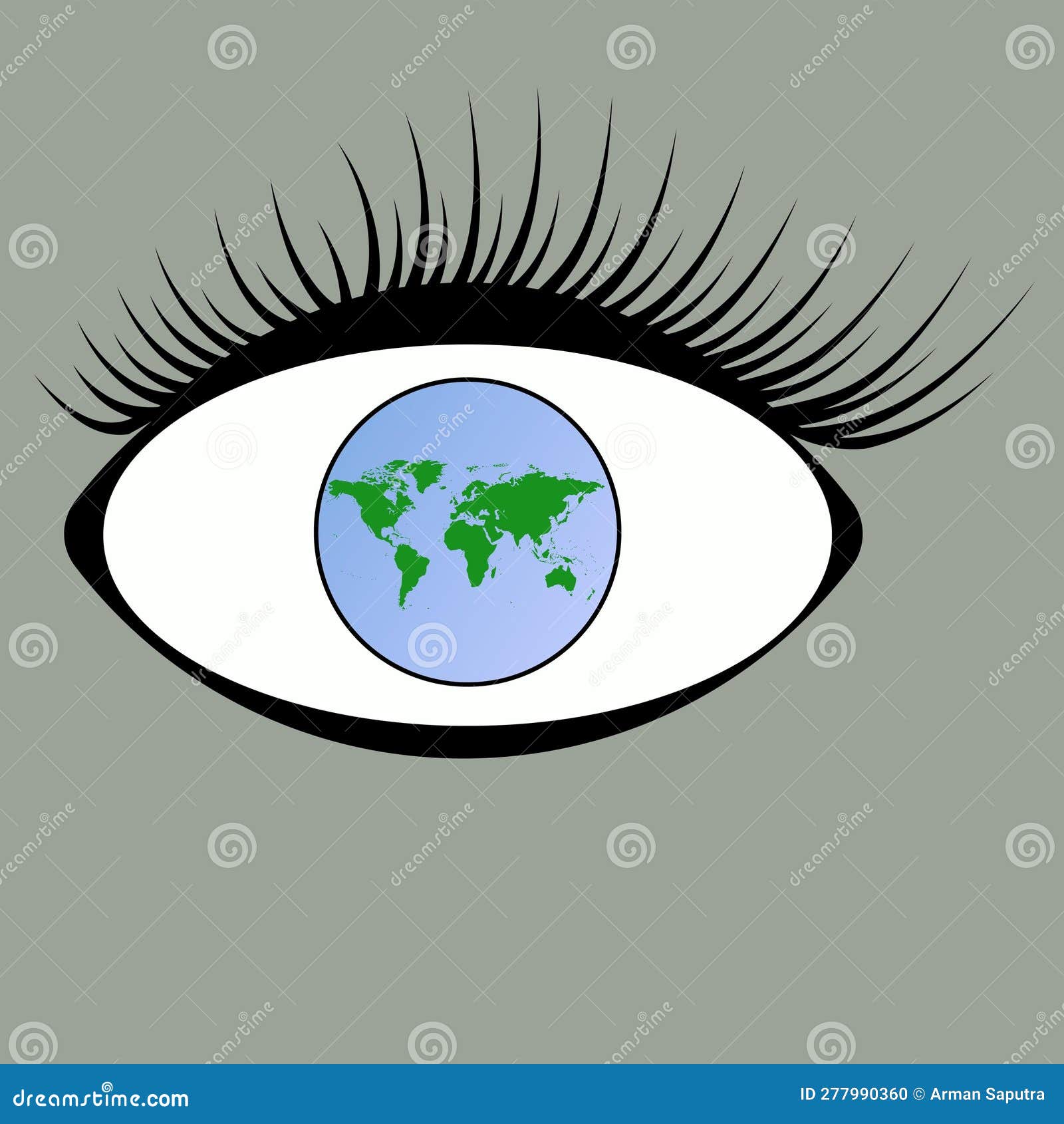 Vektor world map in eyes stock illustration. Illustration of eyes ...