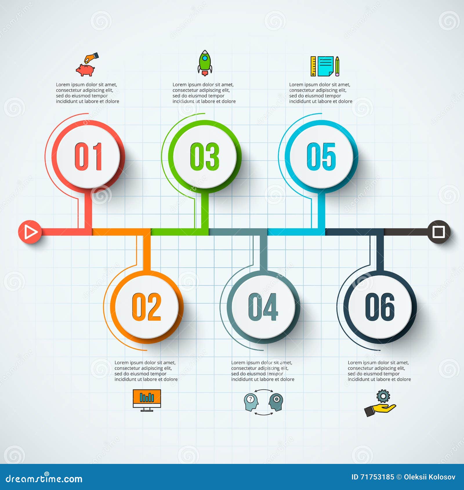 Vektor-Zeitachse Infographic Vektor Abbildung - Illustration von ...