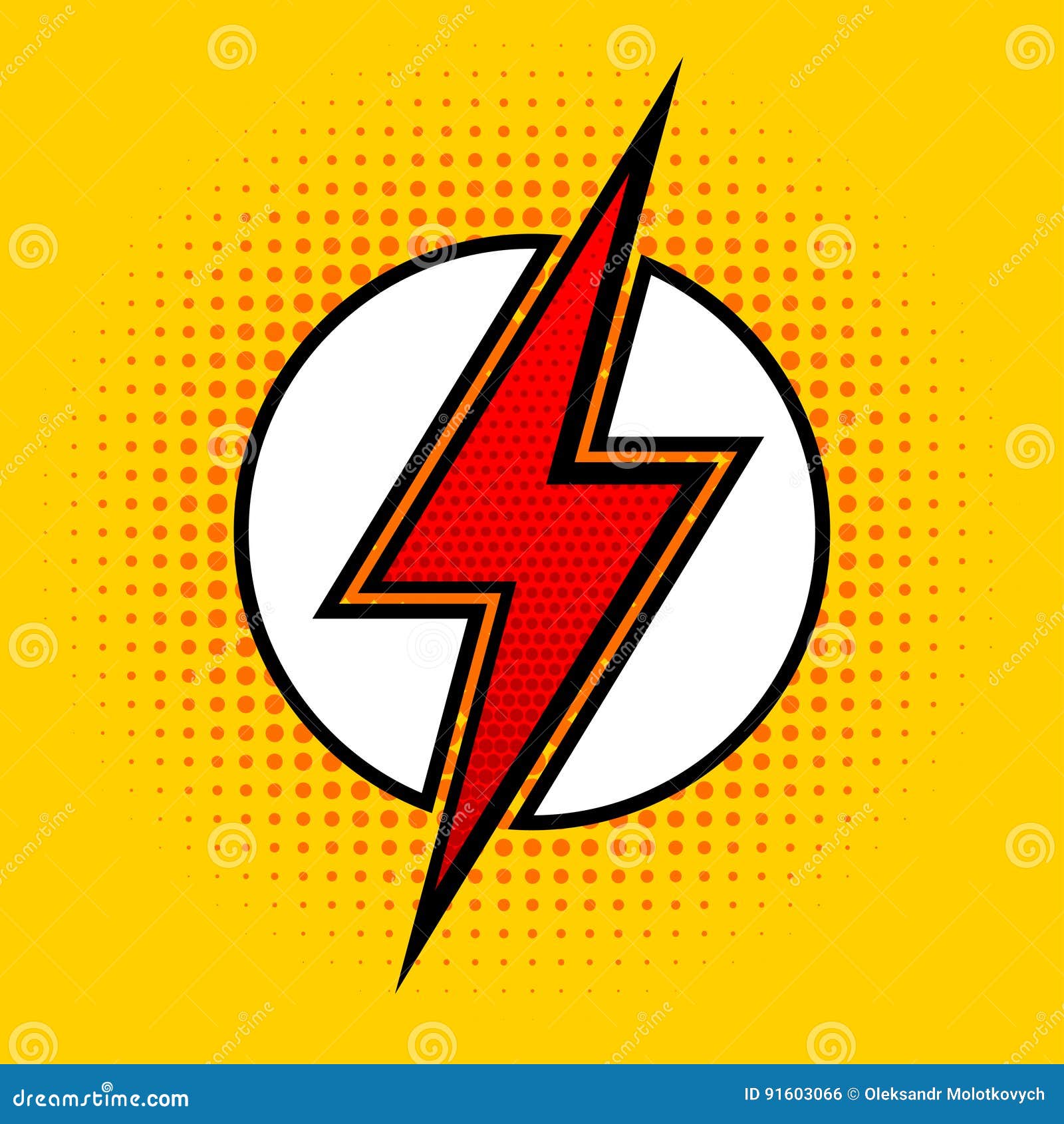 Vektorblitz in Der Pop-Arten-Art Zeichen Des Superhelden Vektor ...