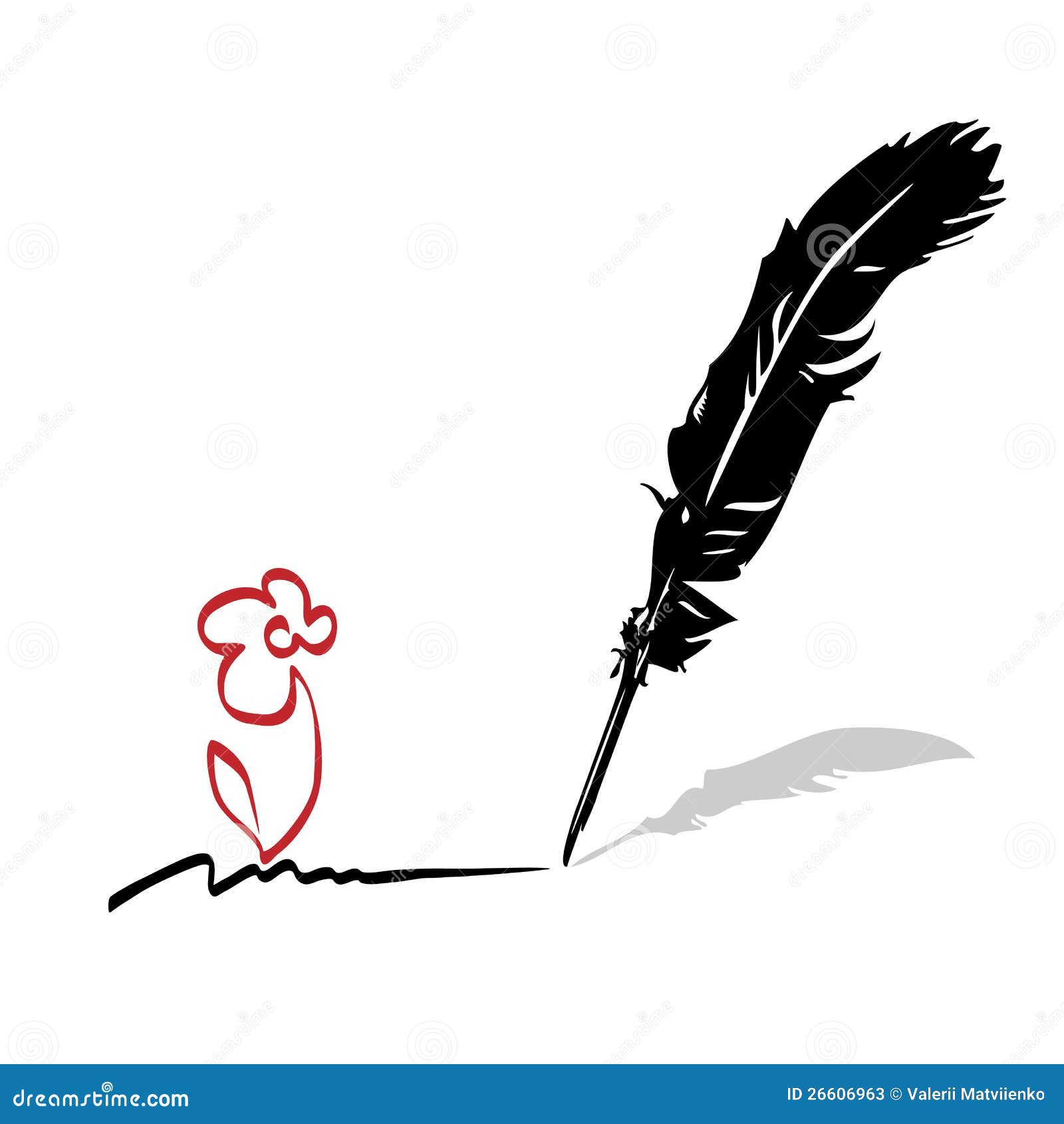 Vektorfeder. Schreibensfeder Vektor Abbildung - Illustration von ikone ...