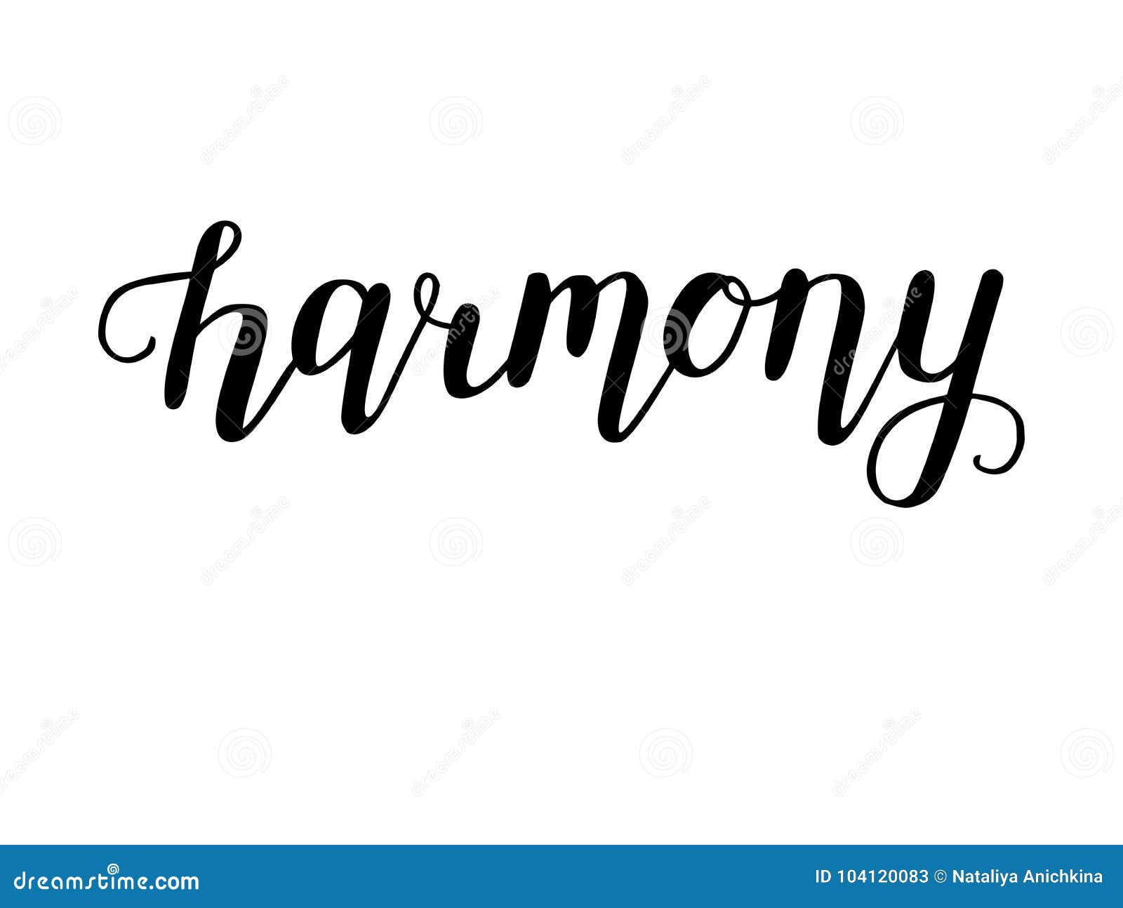 Vektorhandbeschriftungs-Illustration Harmonie Mit Cursive Vektor ...