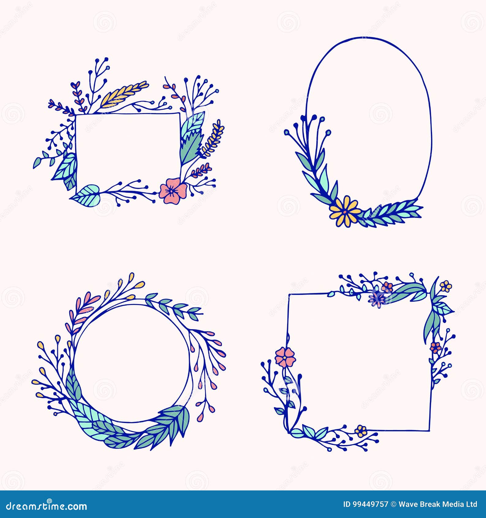 Vektorikonensatz Verschiedene Rahmen Vektor Abbildung - Illustration ...