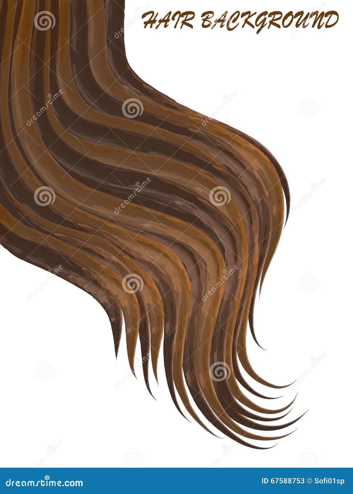 Vektorillustrations-Haarhintergrund Gemalt Im Aquarell Vektor Abbildung - Illustration von ...