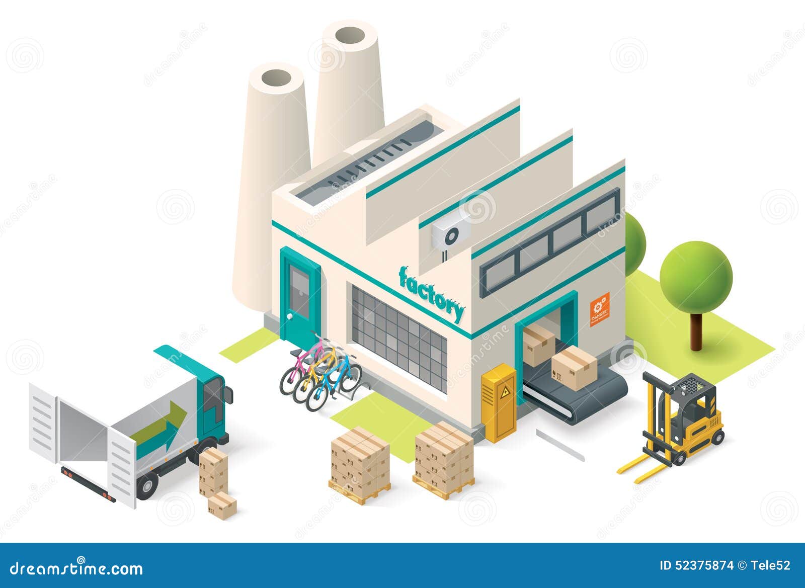 Vektorisometrische Fabrik vektor abbildung. Illustration von karte ...