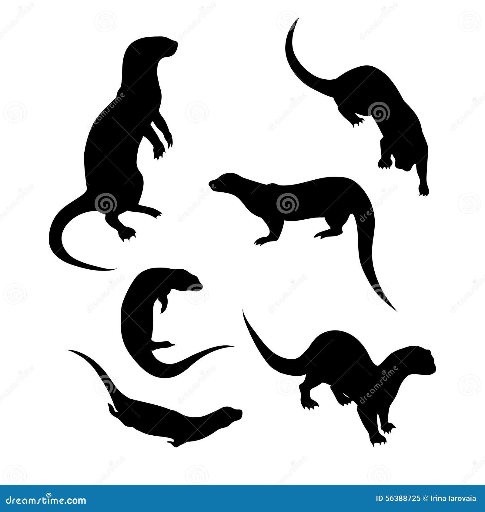 Vektorkonturer av en utter vektor illustrationer. Illustration av ...