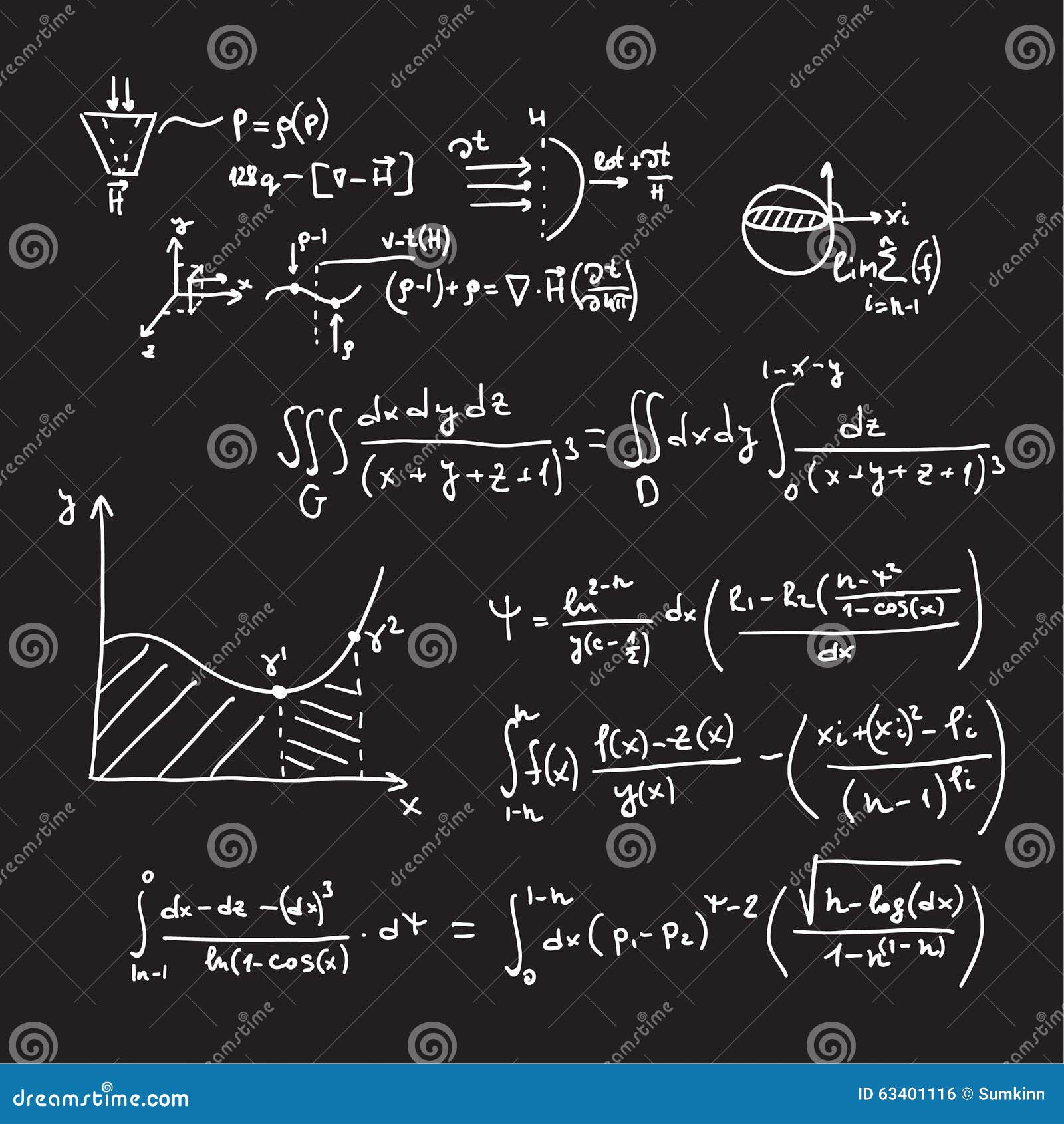 Vektormodell Med Matematiska Formler Vektor Illustrationer ...