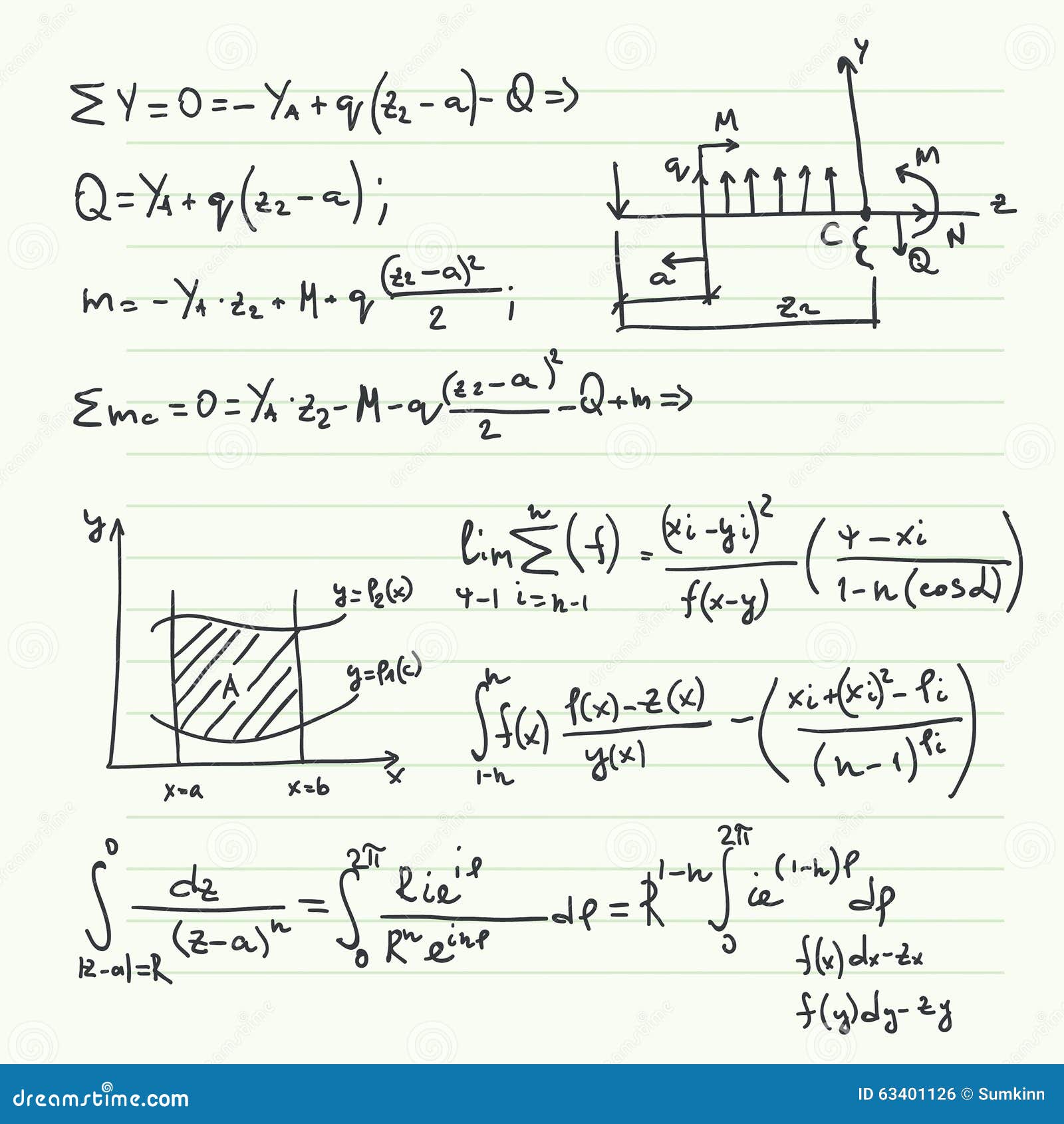 Vektormodell Med Matematiska Formler Vektor Illustrationer ...